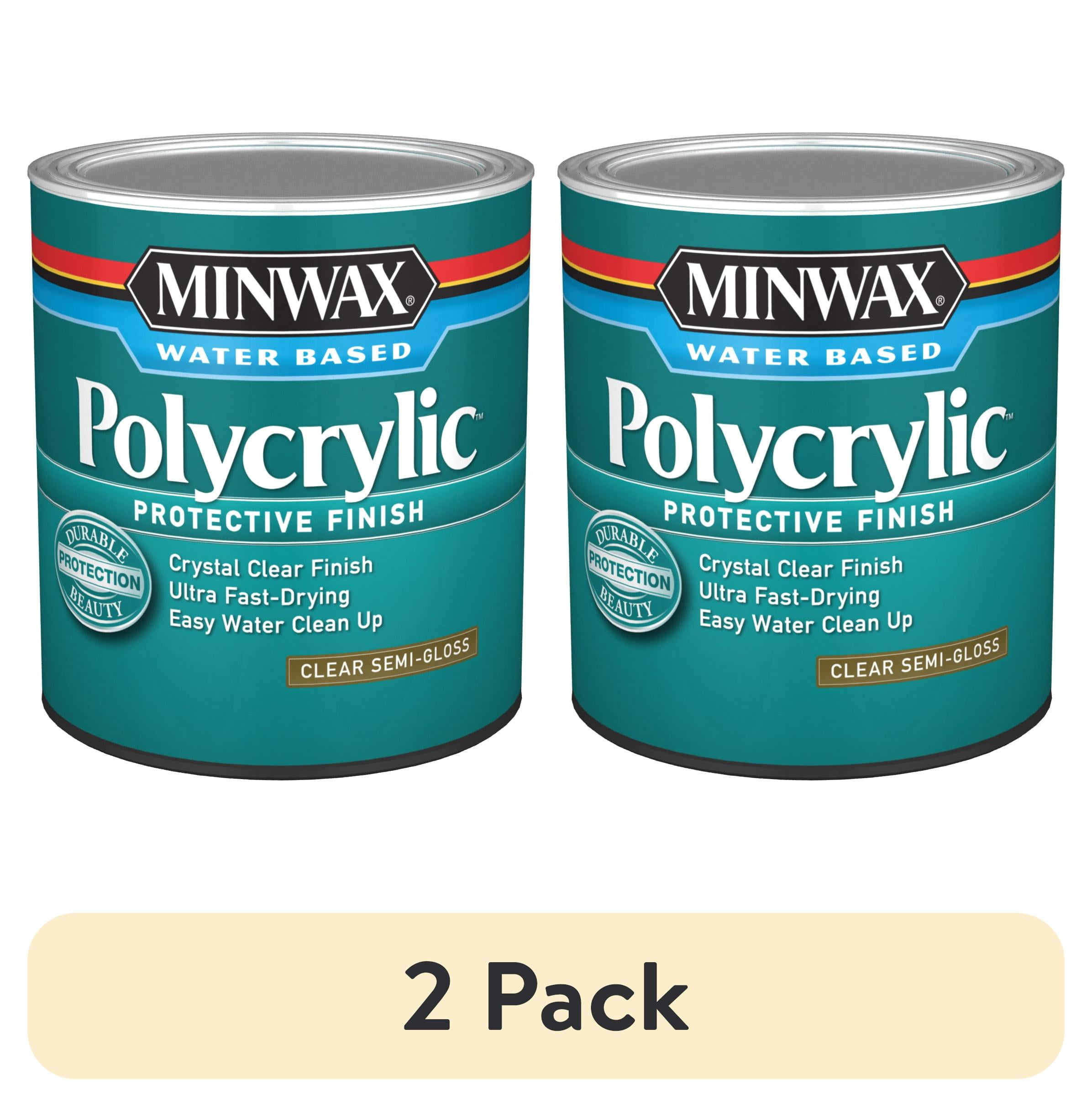 (2 pack) Minwax 64444444 Polycrylic Protective Finish, Clear Semi-Gloss ...