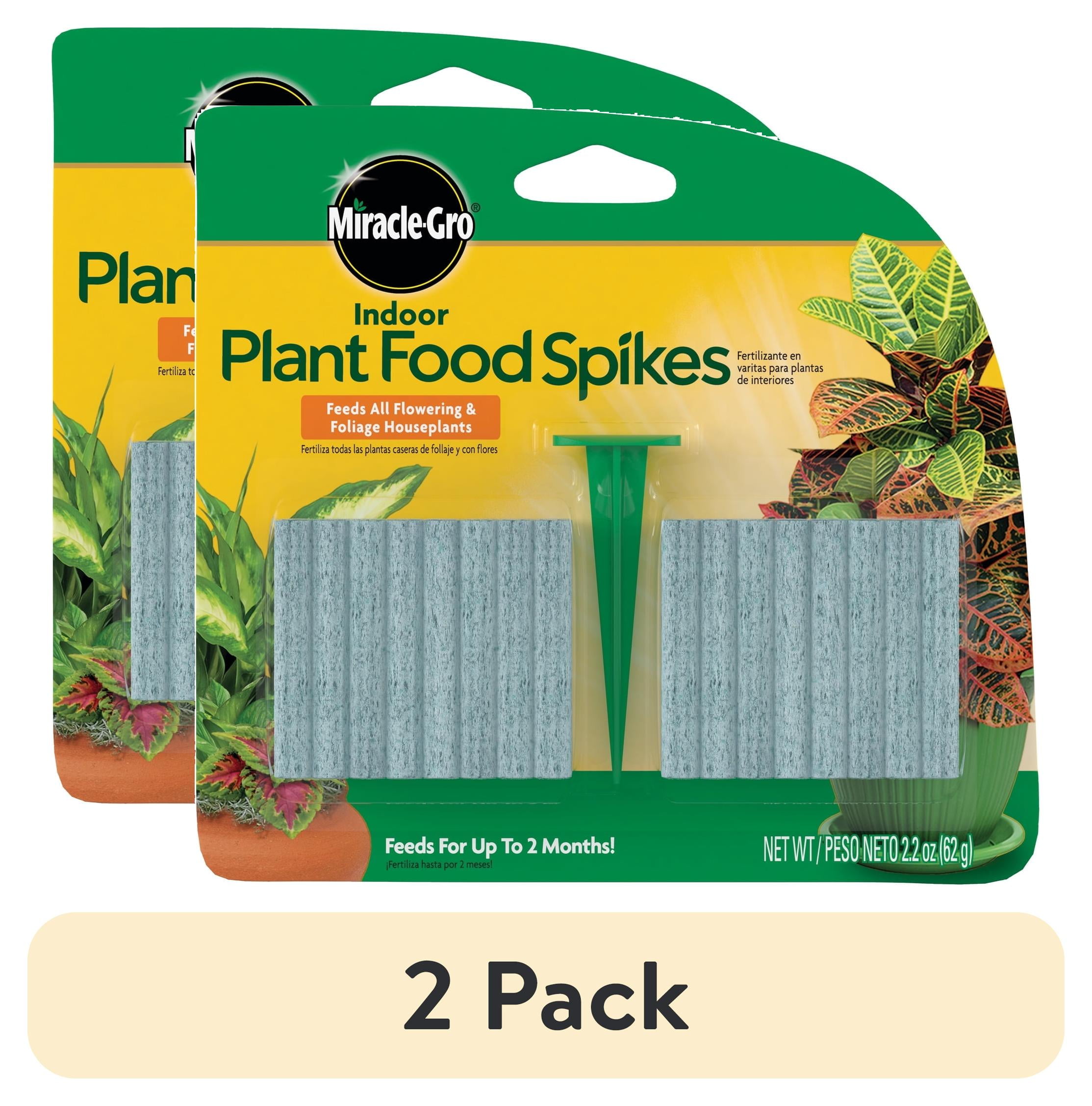 (2 pack) Miracle-Gro Indoor Plant Food Spikes - Walmart.com