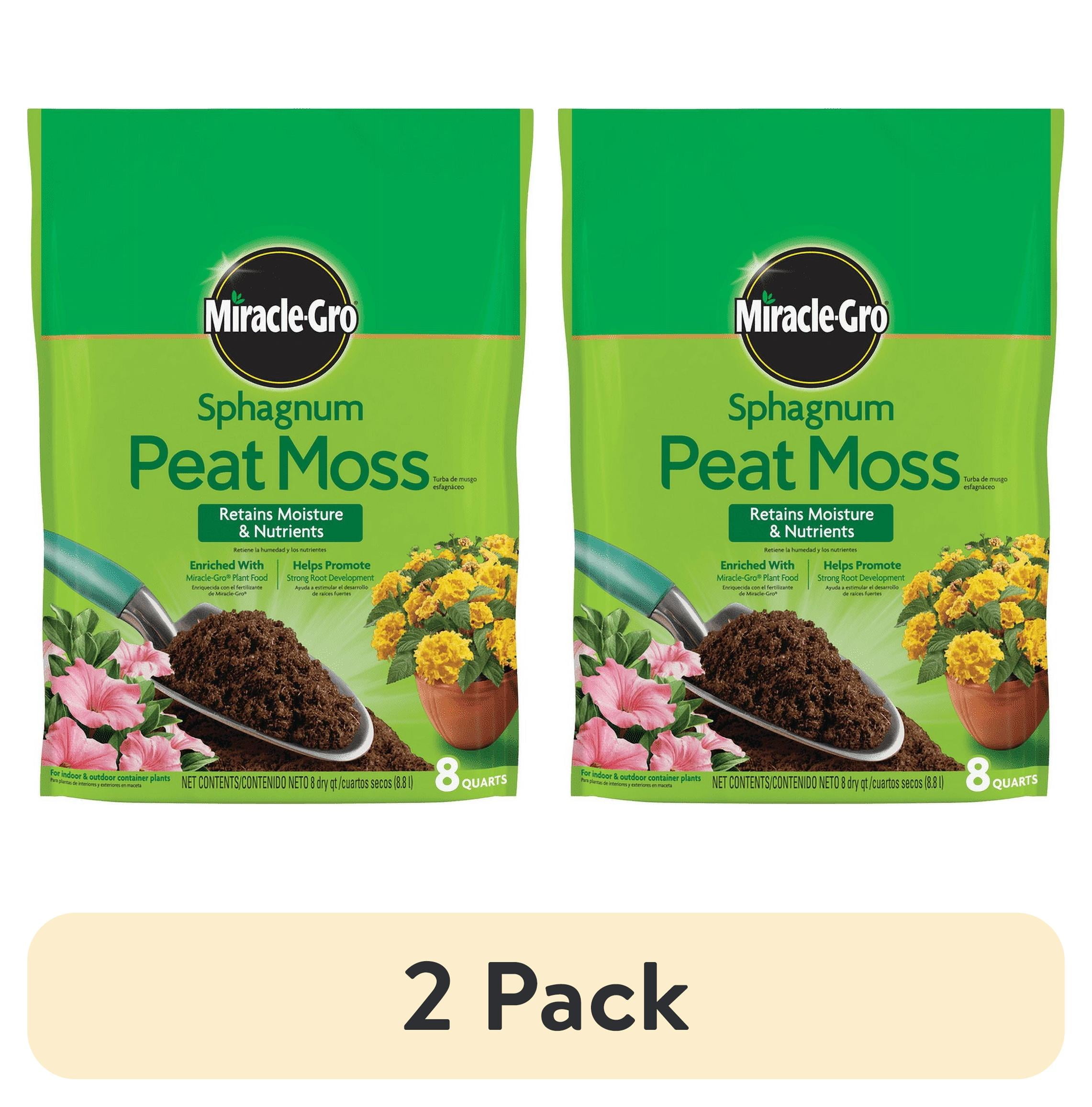 (2 pack) Miracle-Gro Sphagnum Peat Moss, 8 qt., For Containers and In ...