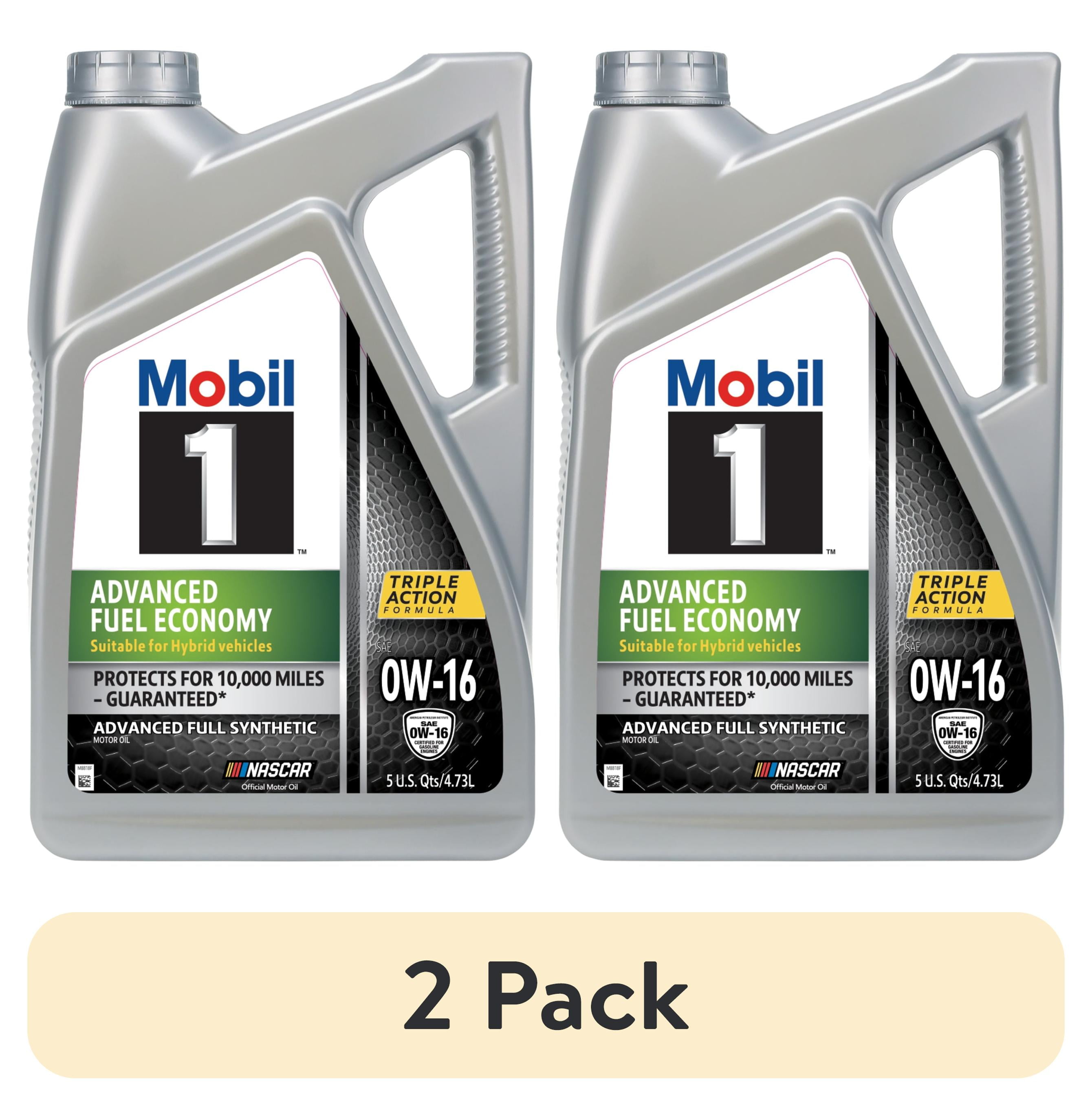 (2 pack) Mobil 1 Advanced Fuel Economy Full Synthetic Motor Oil 0W-16 ...