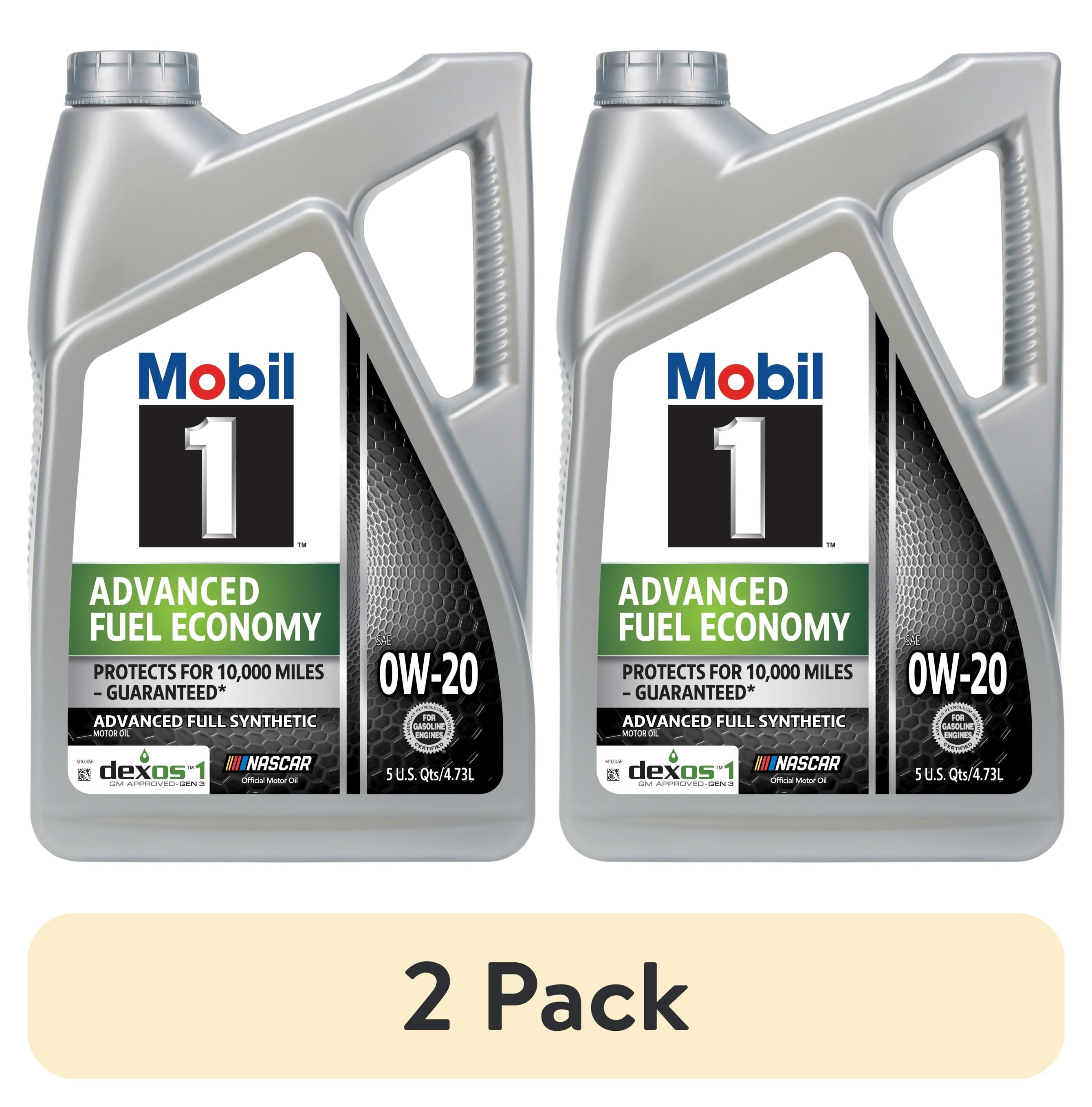 (2 pack) Mobil 1 Advanced Fuel Economy Full Synthetic Motor Oil 0W-20 ...