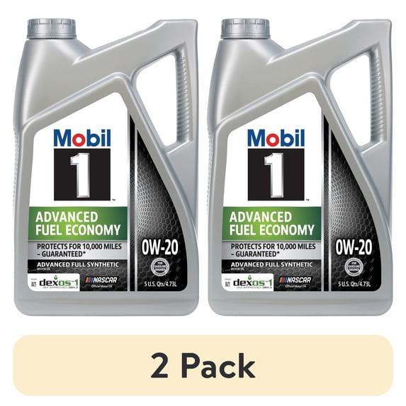 (2 pack) Mobil 1 Advanced Fuel Economy Full Synthetic Motor Oil 0W-20 ...
