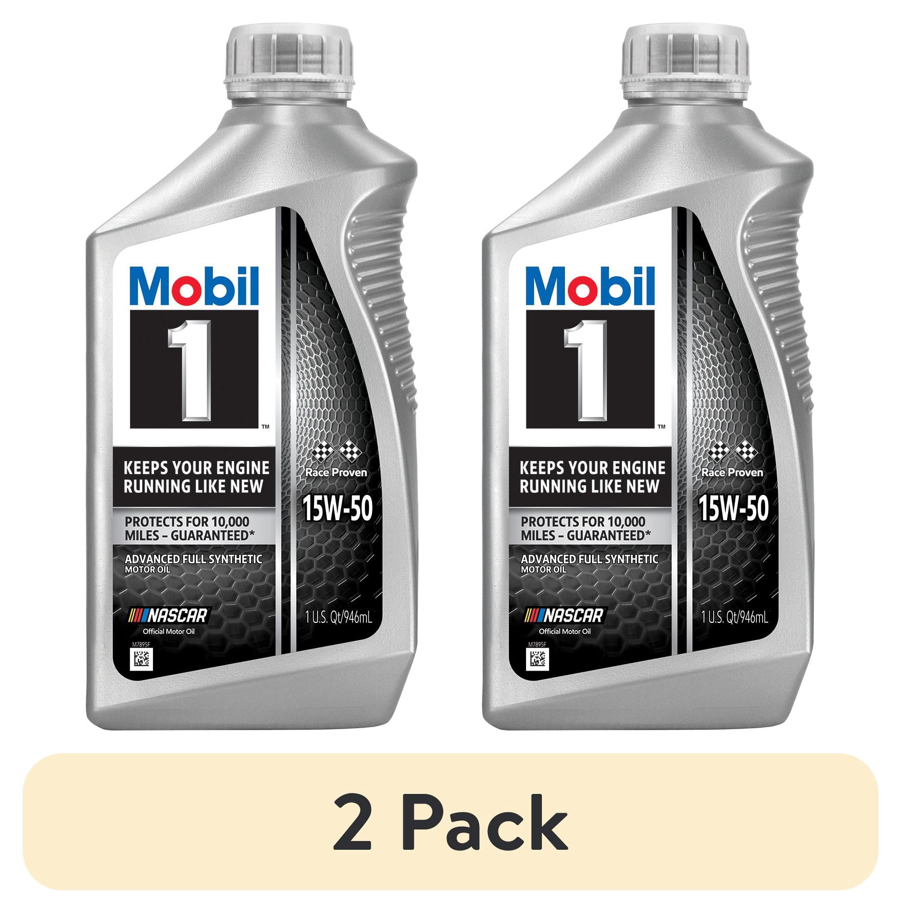 (2 pack) Mobil 1 Advanced Full Synthetic Motor Oil 15W-50, 1 Quart ...