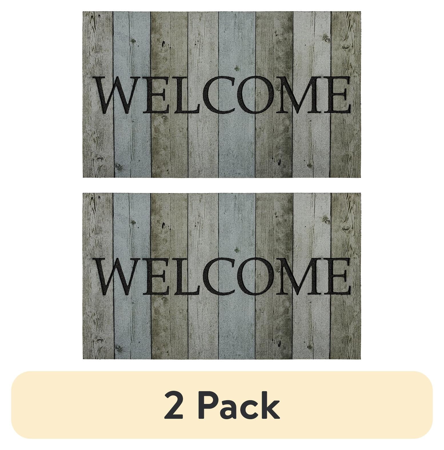 Mohawk Home Welcome Wood Doormat 18x30 Recycled Rubber Indoor Outdoor ...