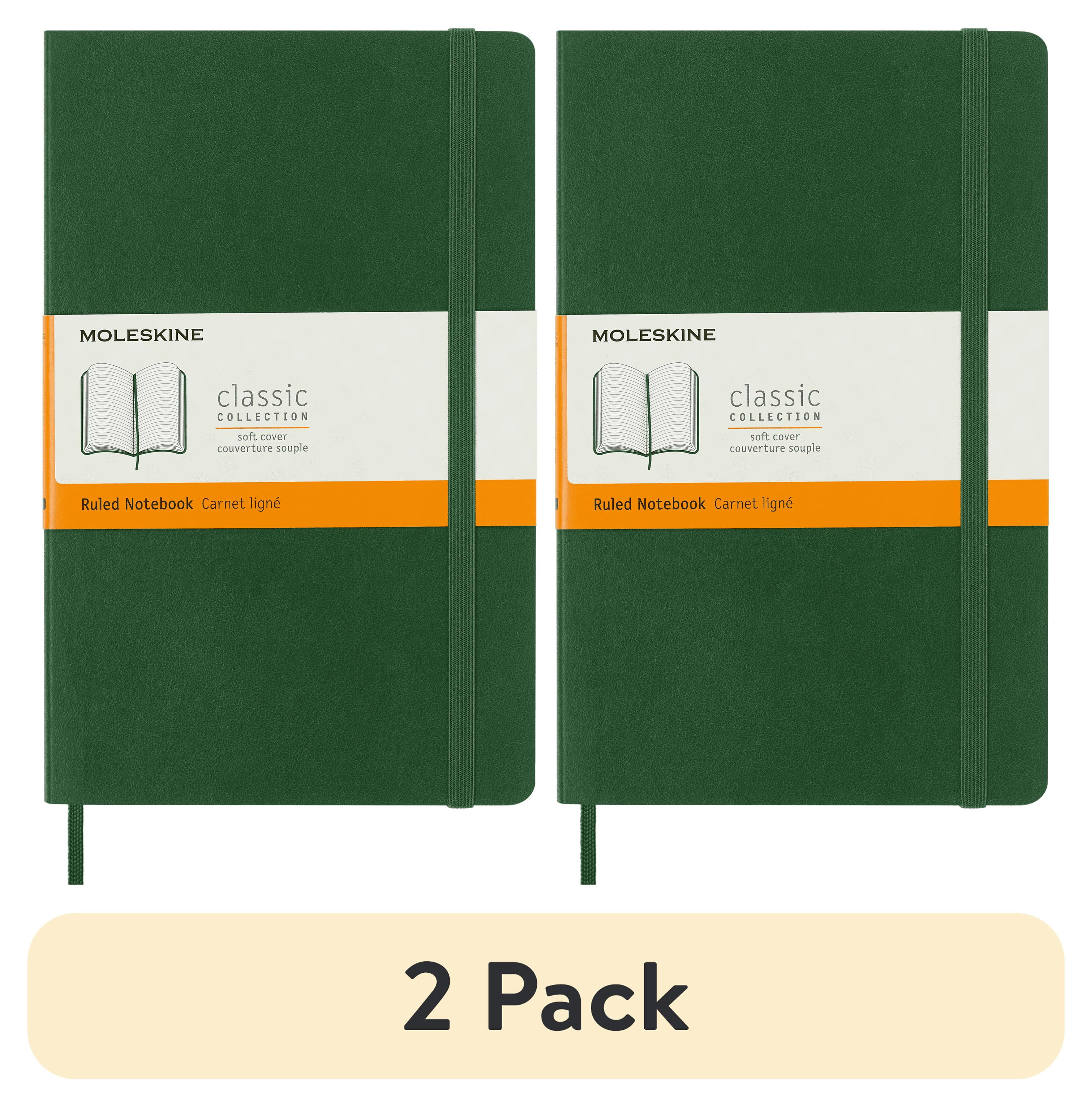 (2 pack) Moleskine Classic Notebook, Soft Cover, Large (5" 8.25 ...