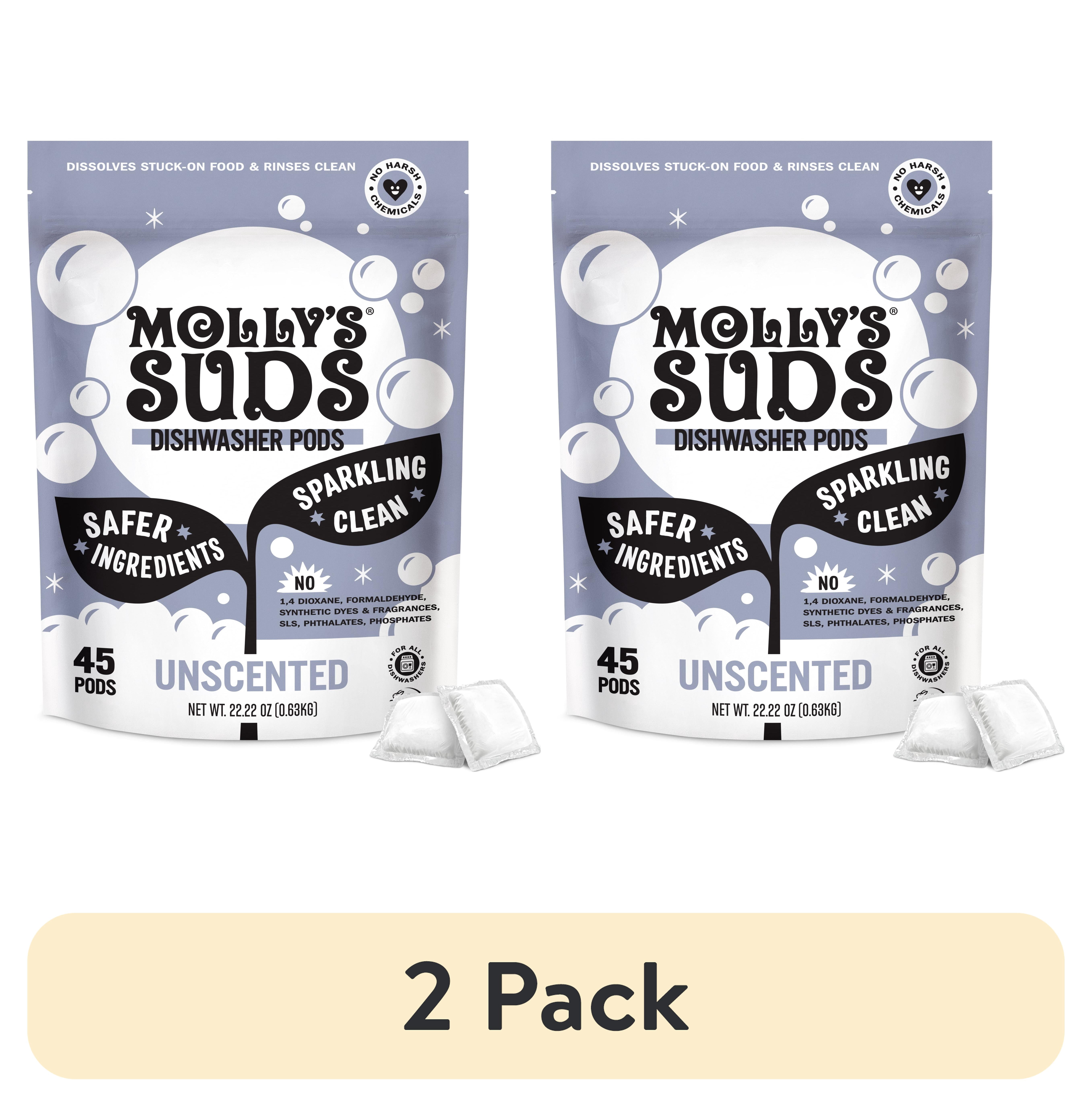 (2 pack) Molly's Suds Dishwasher Pods, Dishwasher Detergent, Cuts ...