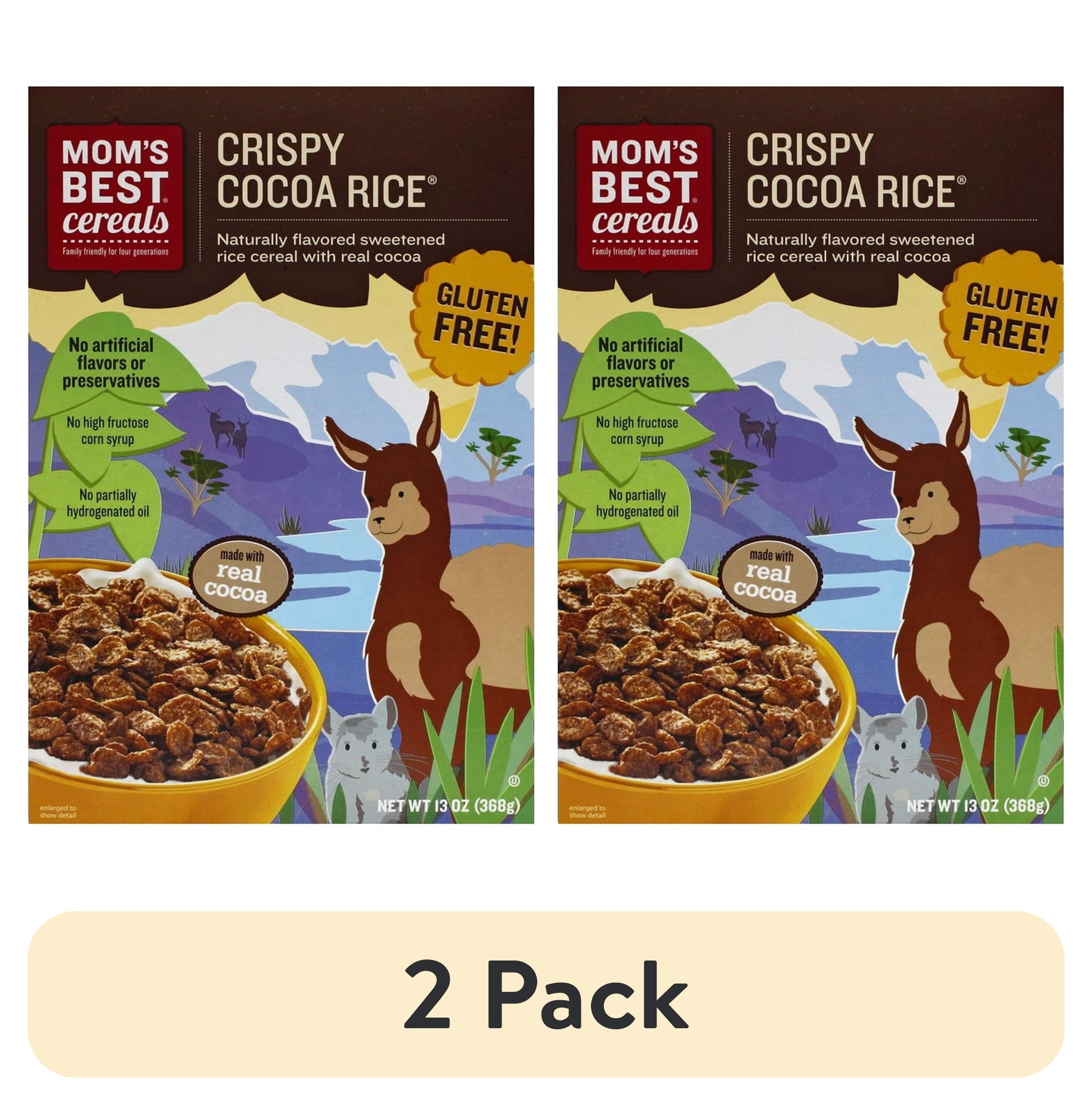 (2 pack) Mom's Best Breakfast Cereal Crispy Cocoa Rice, 13 oz Box ...