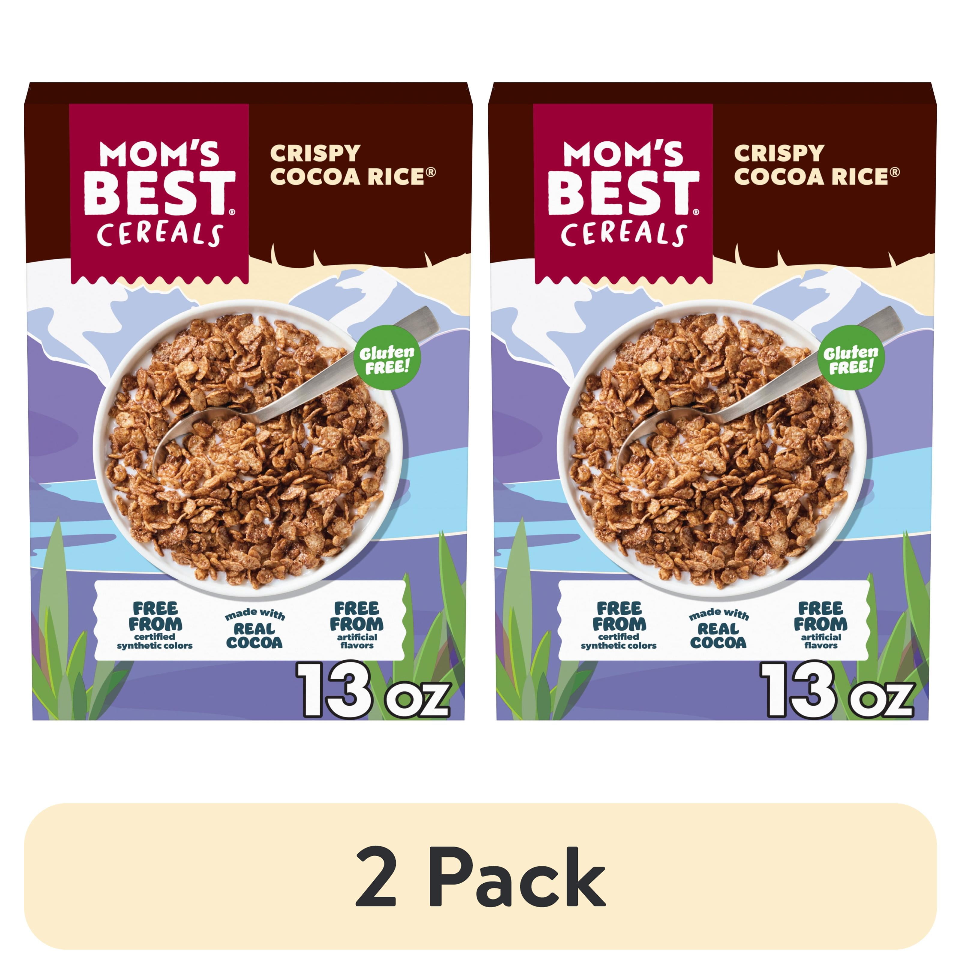 (2 pack) Mom's Best Crispy Cocoa Rice Cereal, Cocoa Cereal, 13 OZ Box ...