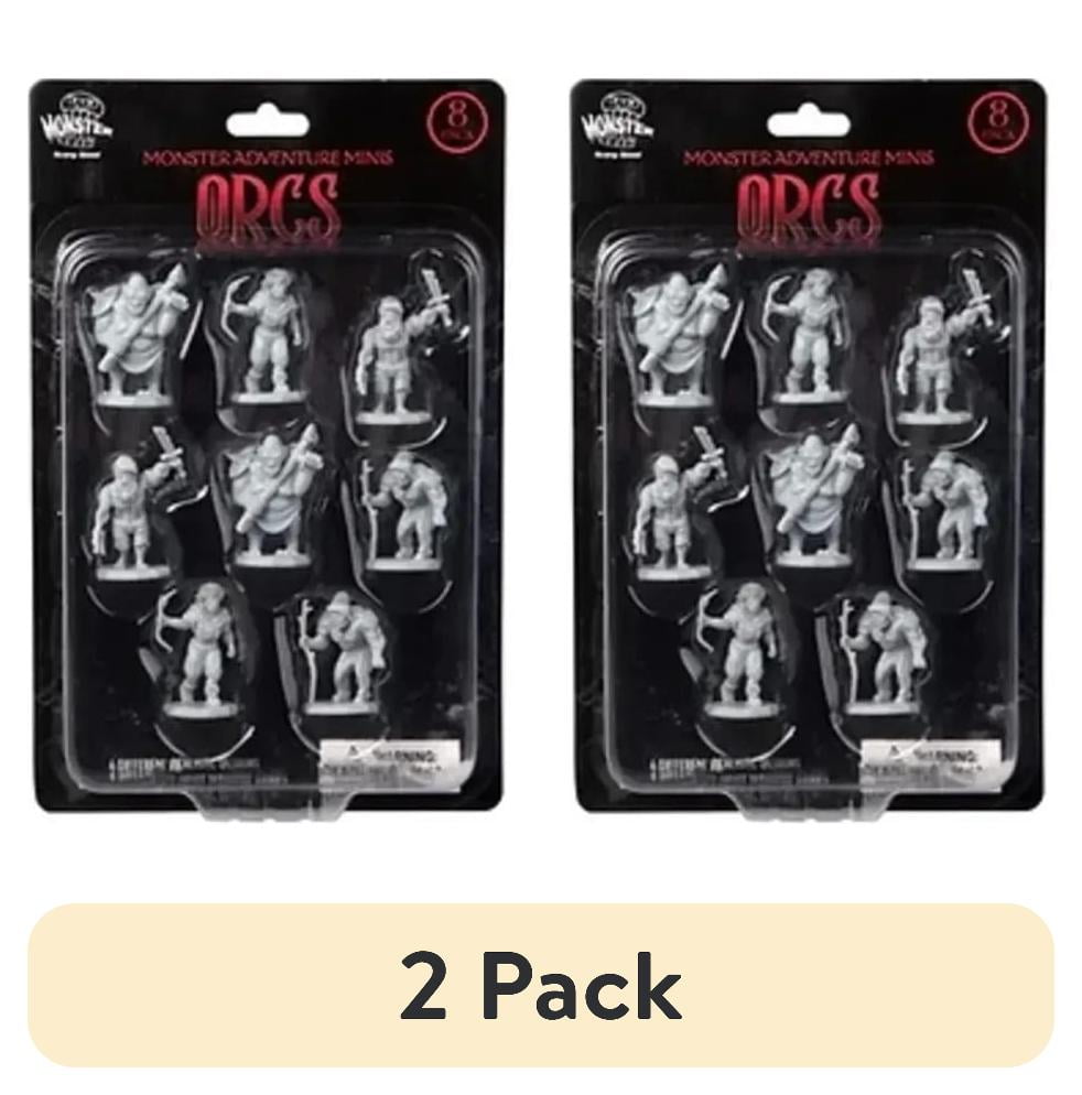 (2 pack) Fantasy Orc Mini Figures – 8 Unpainted Unique Designs – 1" Hex ...