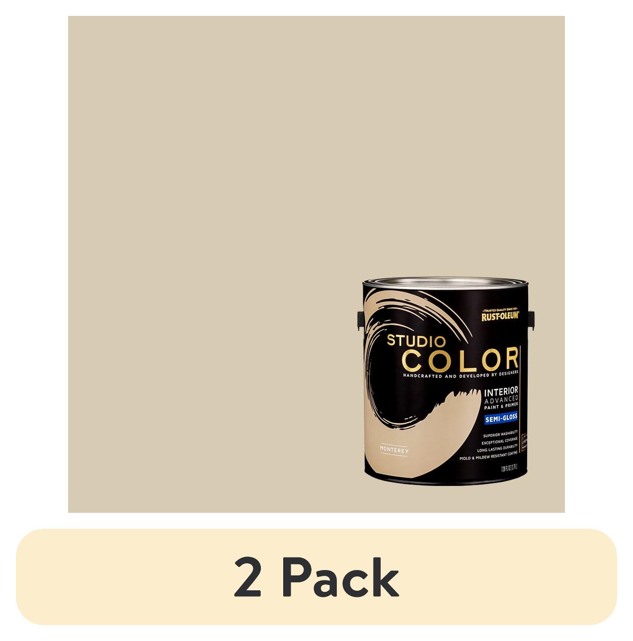 (2 pack) Monterey, Rust-Oleum Studio Color Interior Paint + Primer, Semi-Gloss Finish, Gallon ...