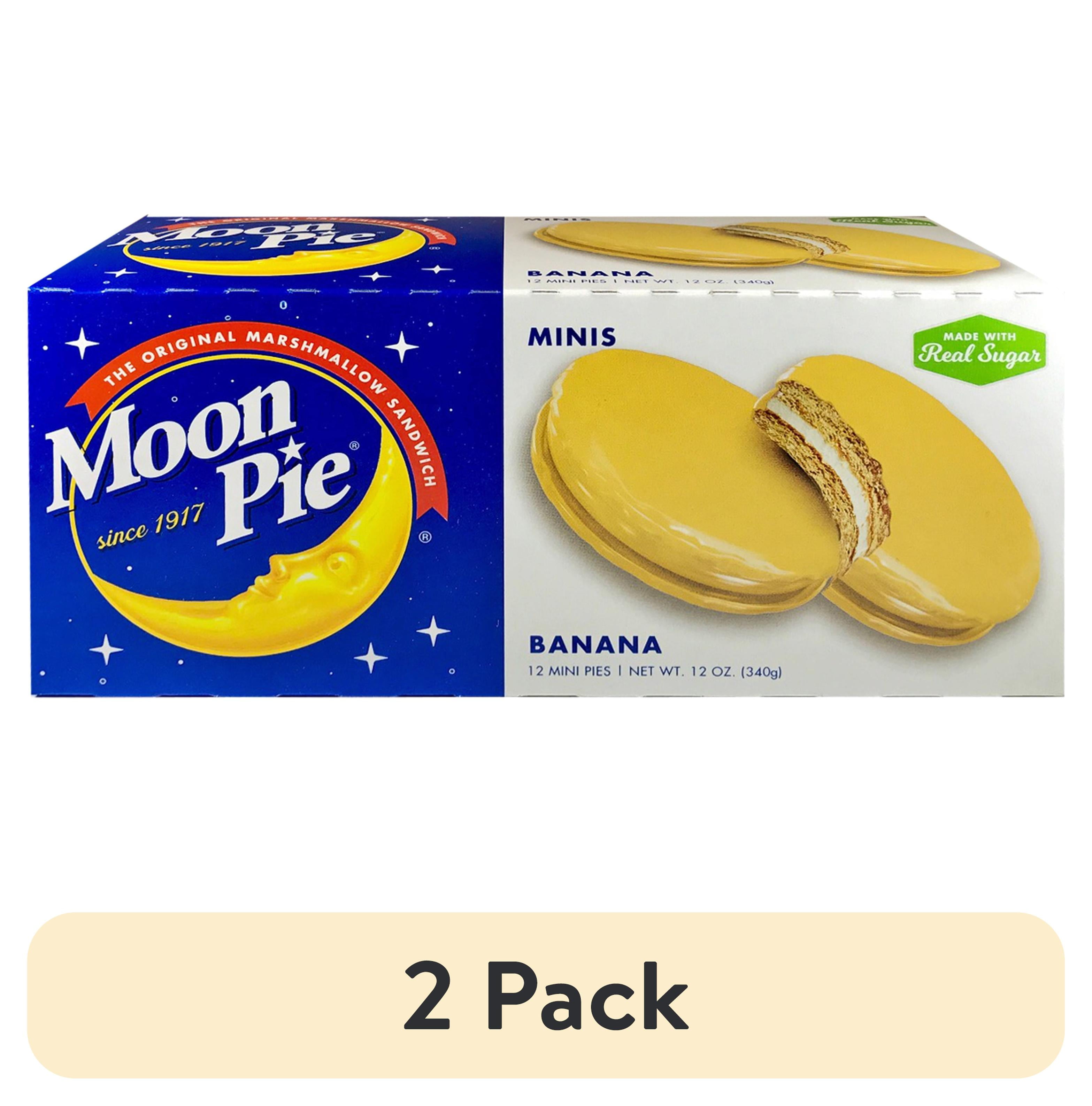 (2 pack) Moon Pie Mini Banana Marshmallow Sandwiches, 1 Oz., 12 Count ...