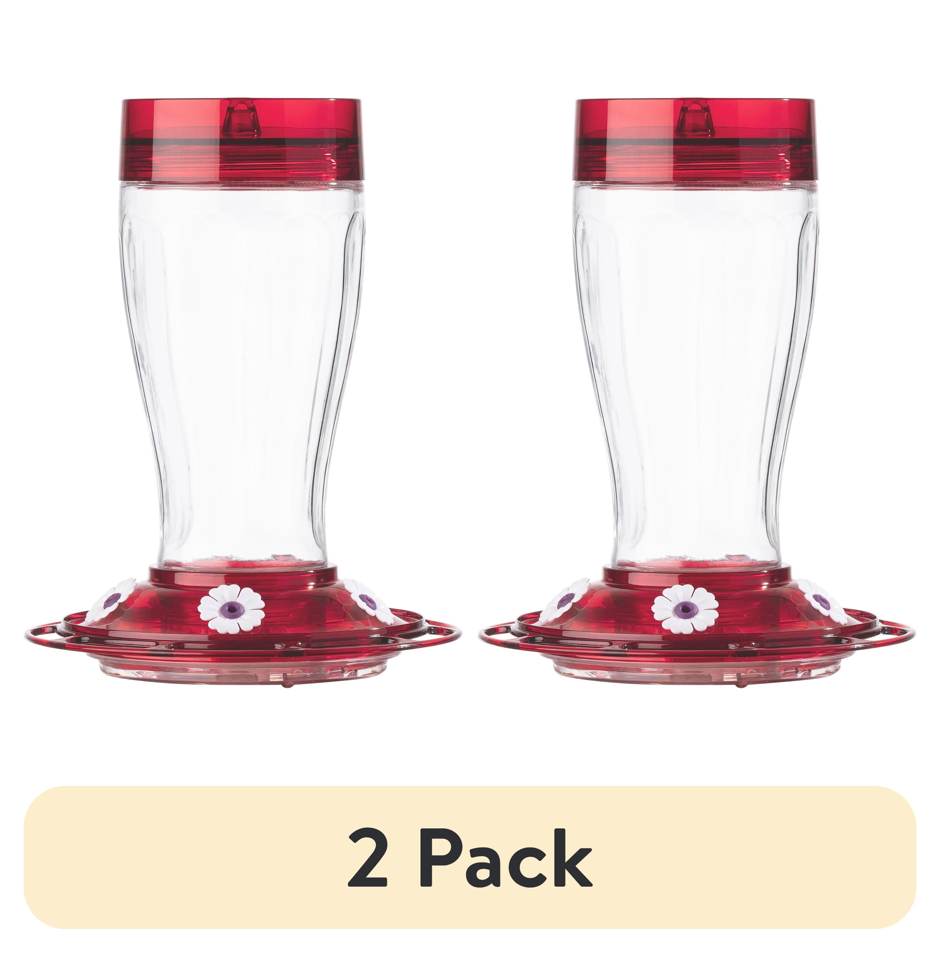 (2 pack) More Birds Big Gulp Hummingbird Feeder, Glass Bottle, 40-oz ...