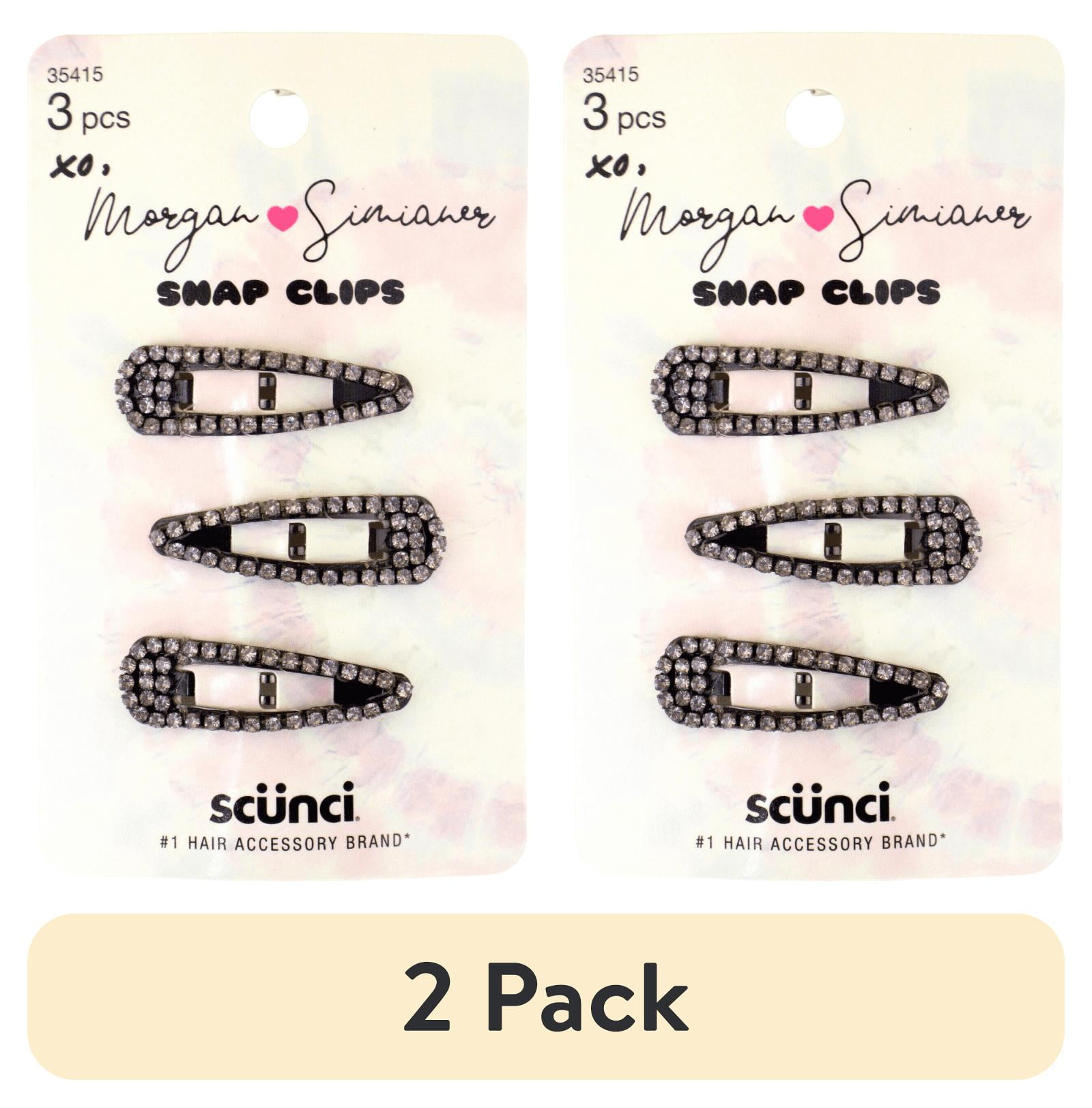 (2 pack) Morgan Simianer Xo Scunci Small Rhinestone Snap Clips - 3 Pcs ...