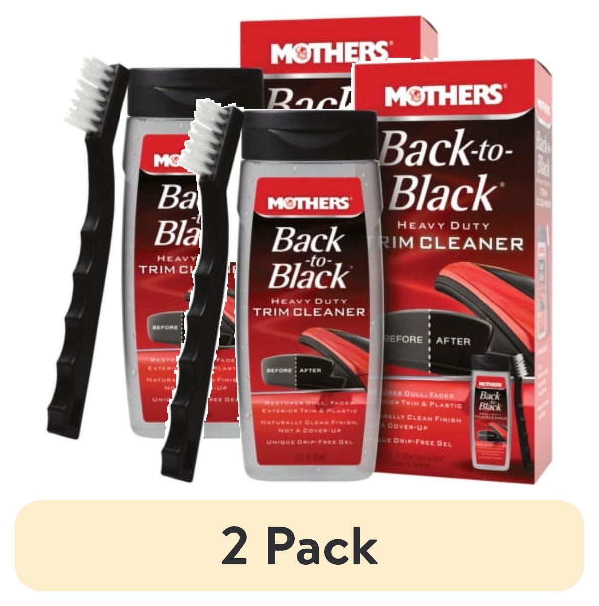 (2 pack) Mothers 06141 Back-to-Black Heavy Duty Trim Cleaner Kit, 12 fl ...