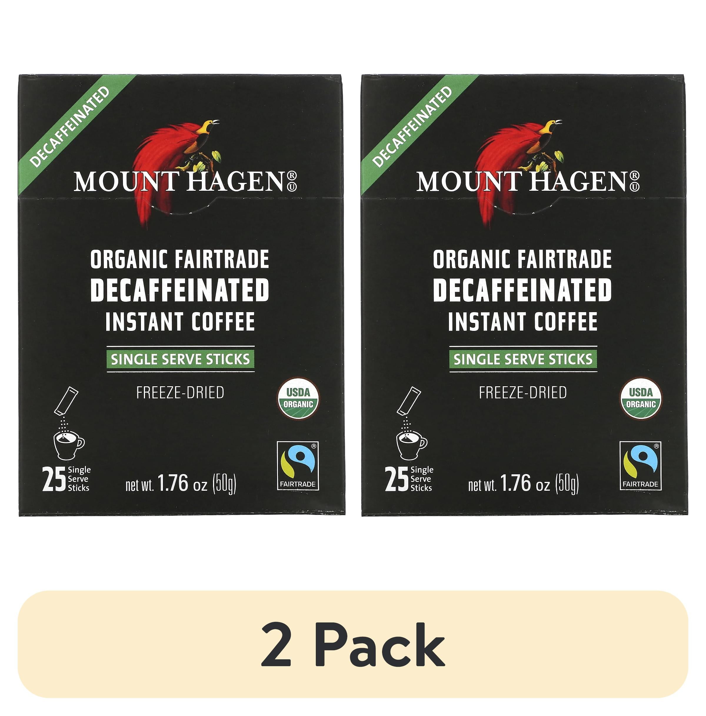 (2 pack) Mount Hagen Organic Fairtrade Instant Coffee, Decaffeinated ...