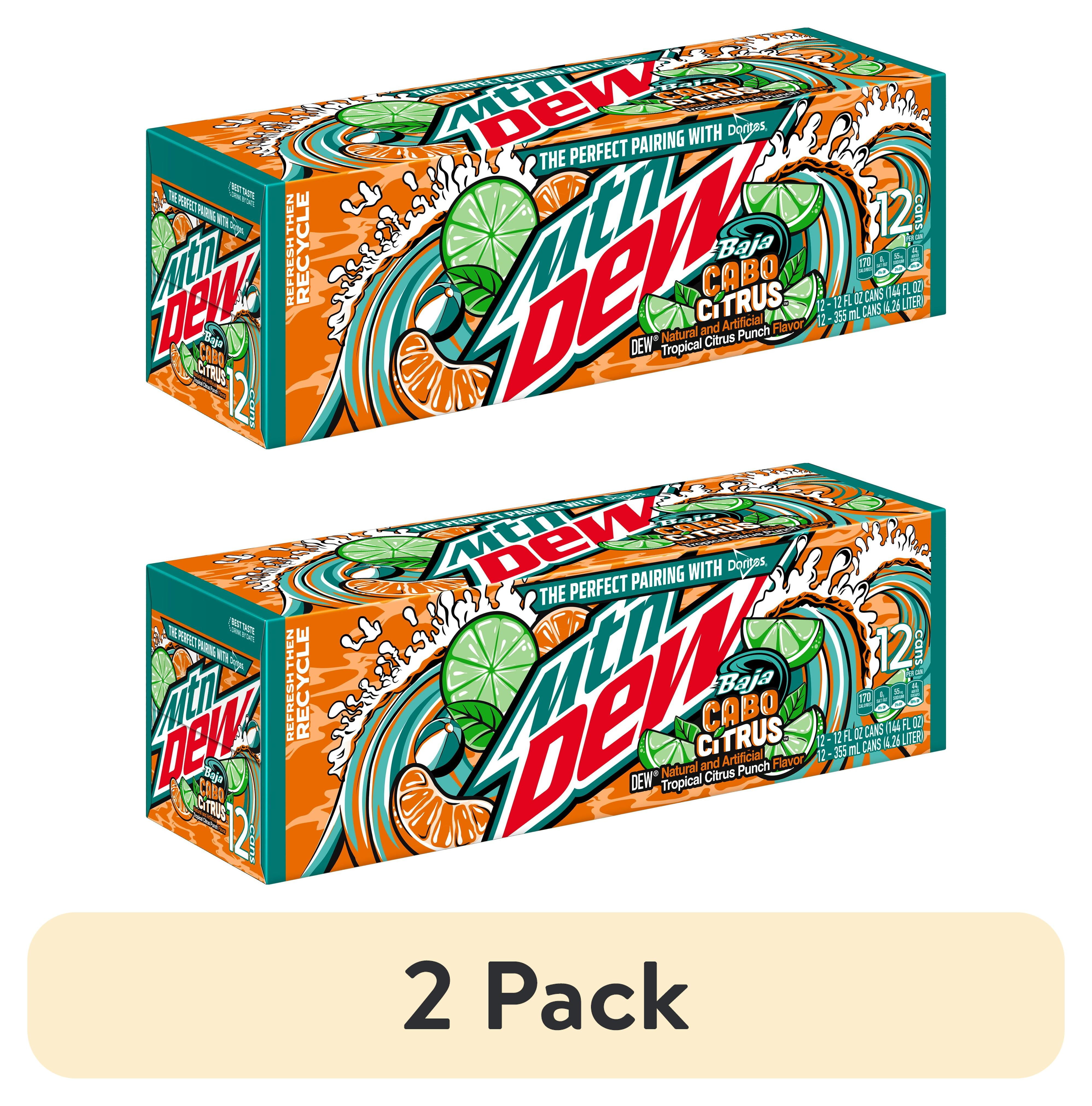 (2 pack) Mountain Dew Baja Blast Soda Cabo Citrus, 12 fl oz 12 pack ...