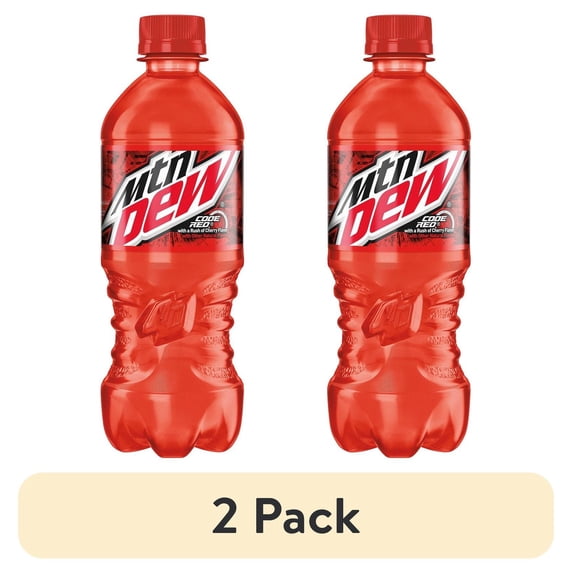 (2 pack) Mountain Dew Code Red Cherry Flavor Soda - 20 oz (Packaging ...