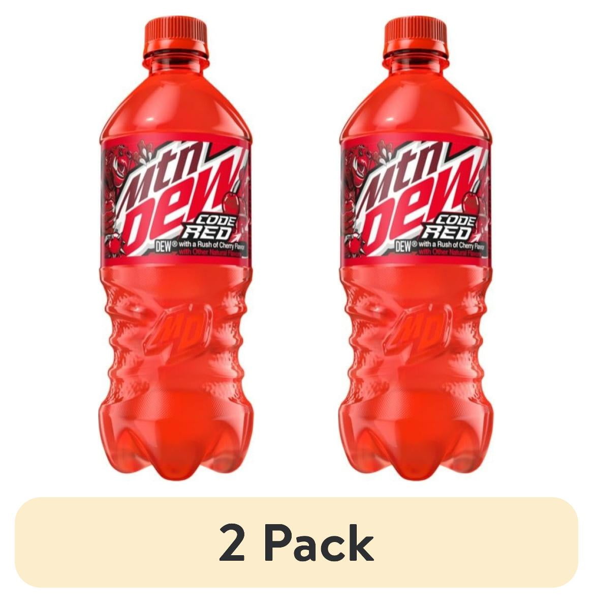 (2 pack) Mountain Dew MTN DEW Code Red Cherry Soda Beverage 20 oz., 1 ...