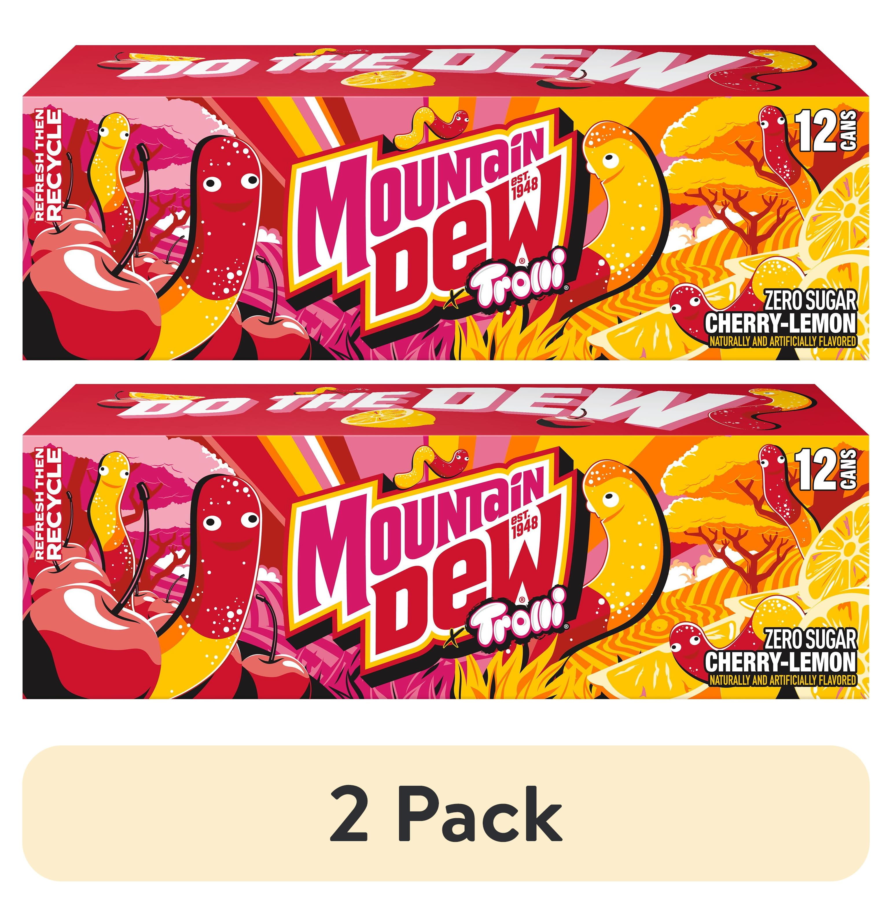 (2 pack) Mountain Dew Zero Sugar Cherry Lemon flavored Trolli, 12.0 fl ...