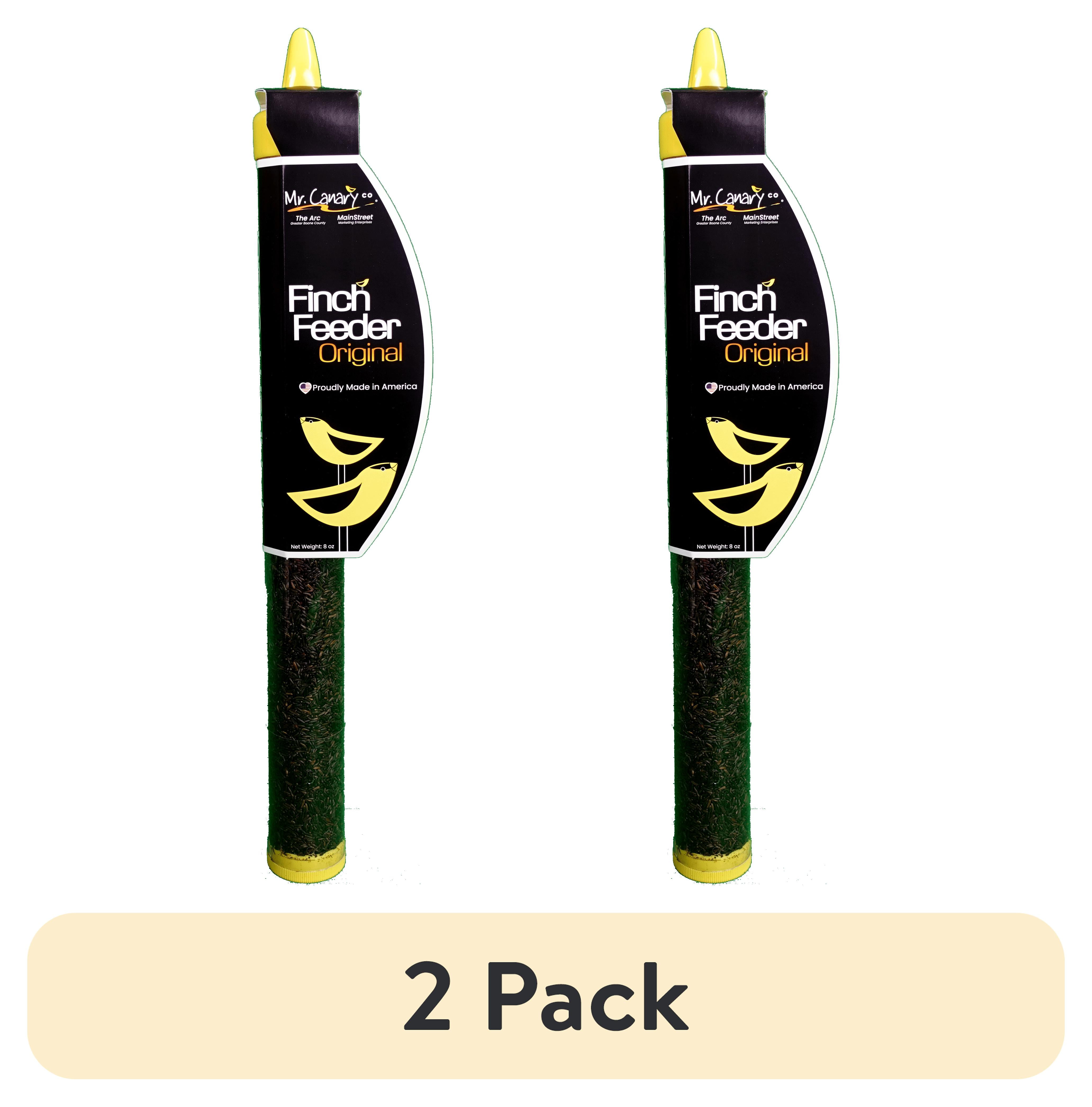 (2 pack) Mr. Canary Nyjer Finch Tube Feeder with 8oz Nyjer Seed ...