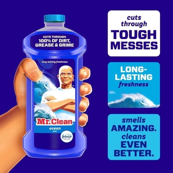 2 pack Mr. Clean All Purpose Cleaner, Cleaning Liquid, Ocean, 41 fl oz ...