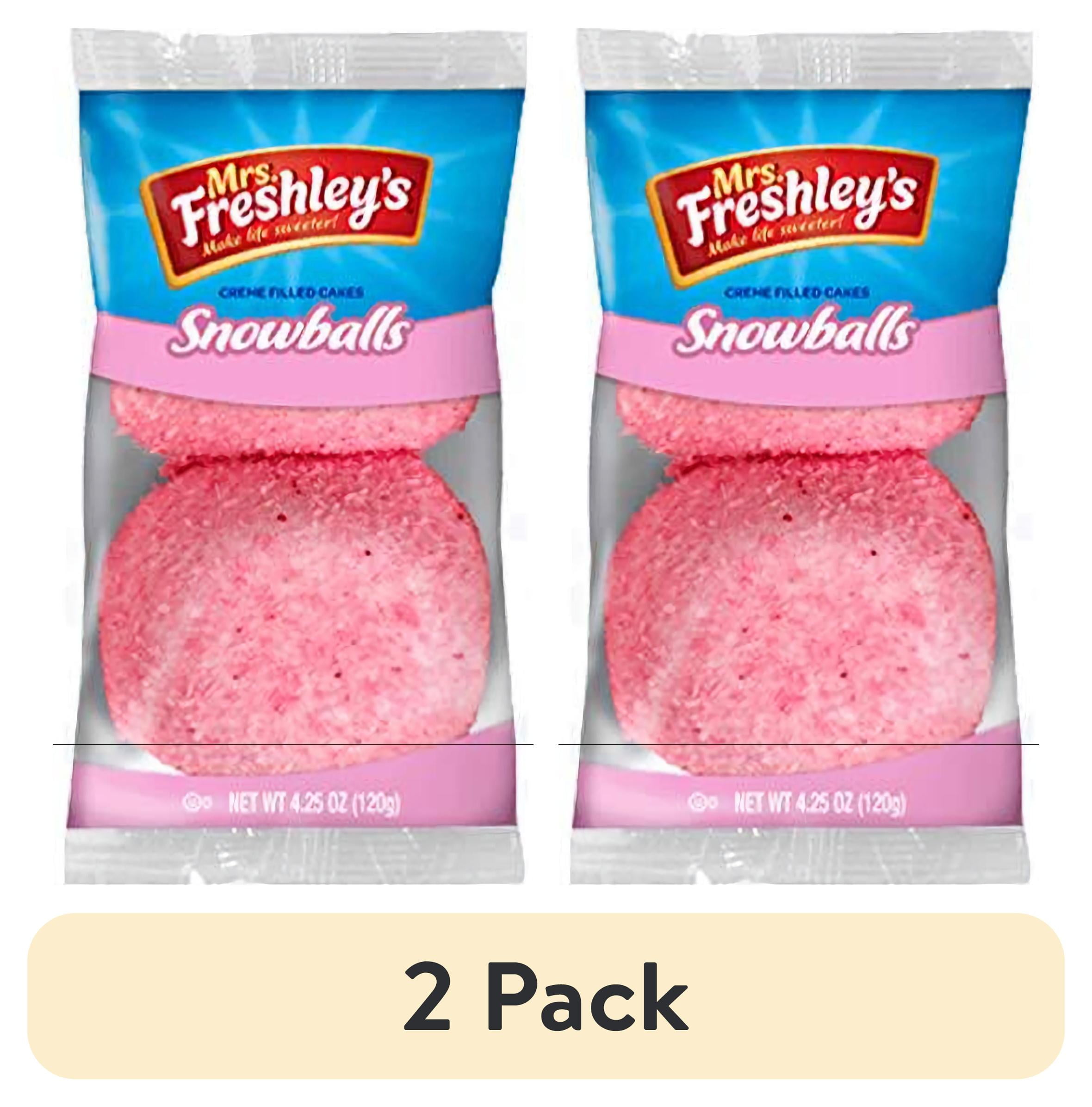 (2 pack) Mrs. Freshley's Snowball Snack Cake 2-packs | 8 Count (16 ...