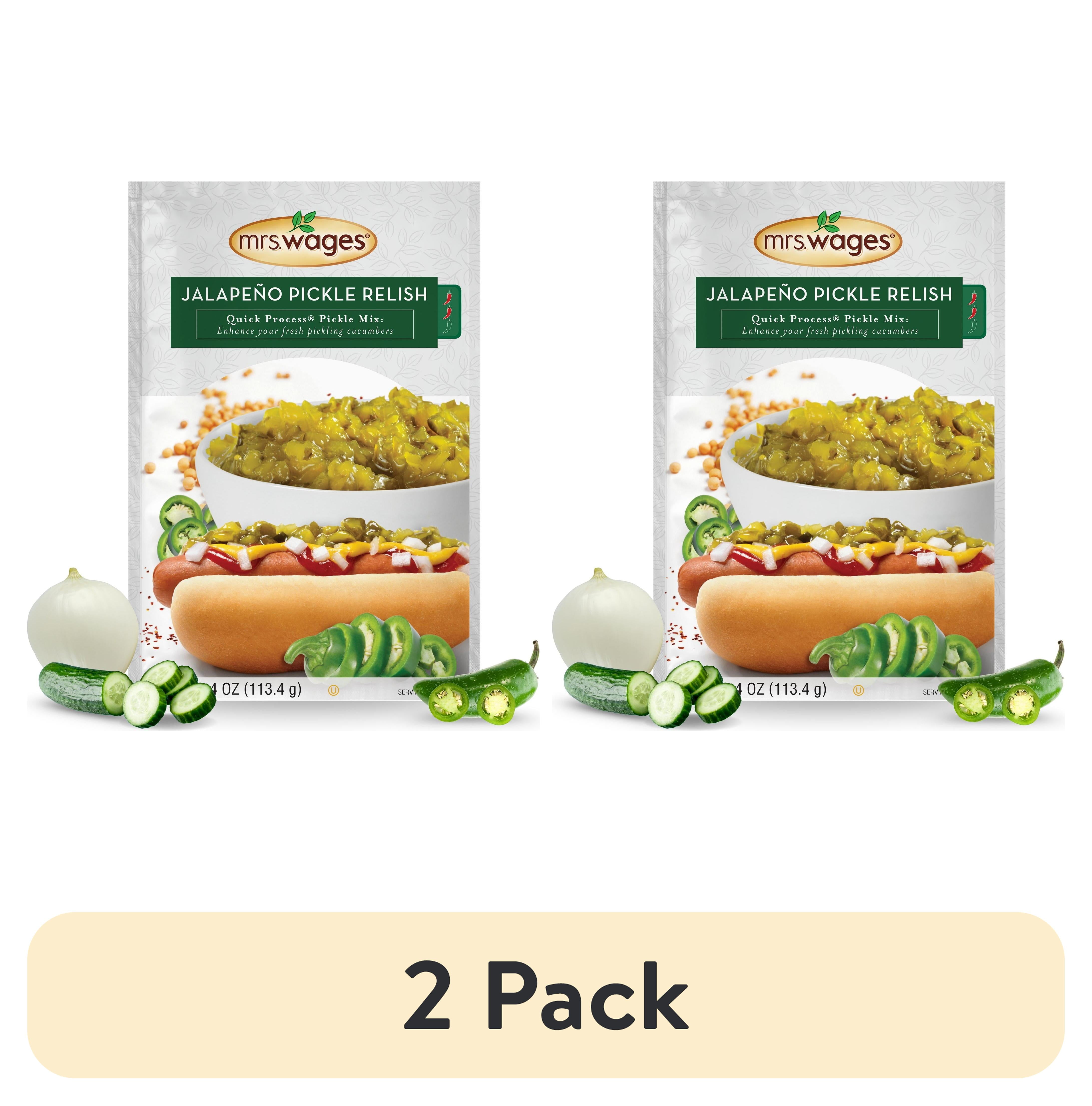 (2 pack) Mrs. Wages Jalapeno Pickle Relish Mix, Dairy-Free, 3.88 oz ...