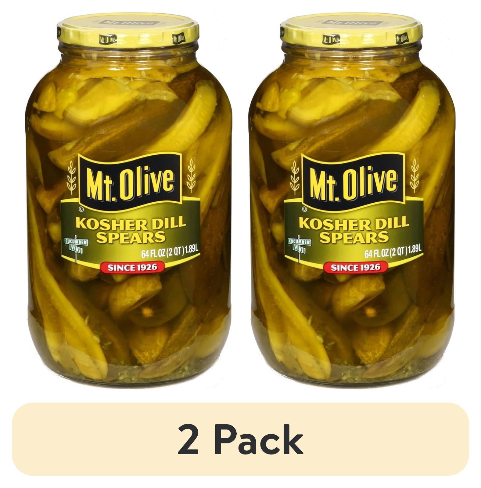 2 Pack Mt Olive Kosher Dill Pickle Spears 64 Fl Oz Jar