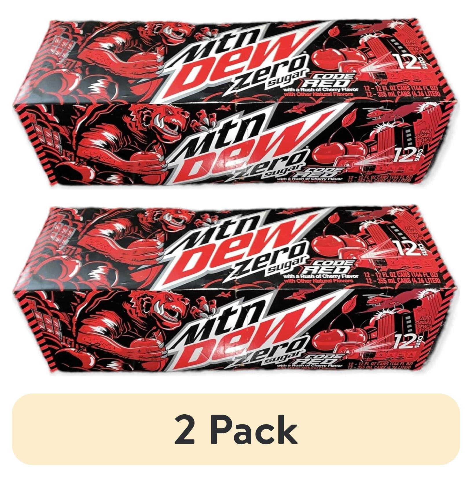 (2 pack) Mtn Dew Code Red Zero - Sugar with saney Coaster 12 oz Cans ...