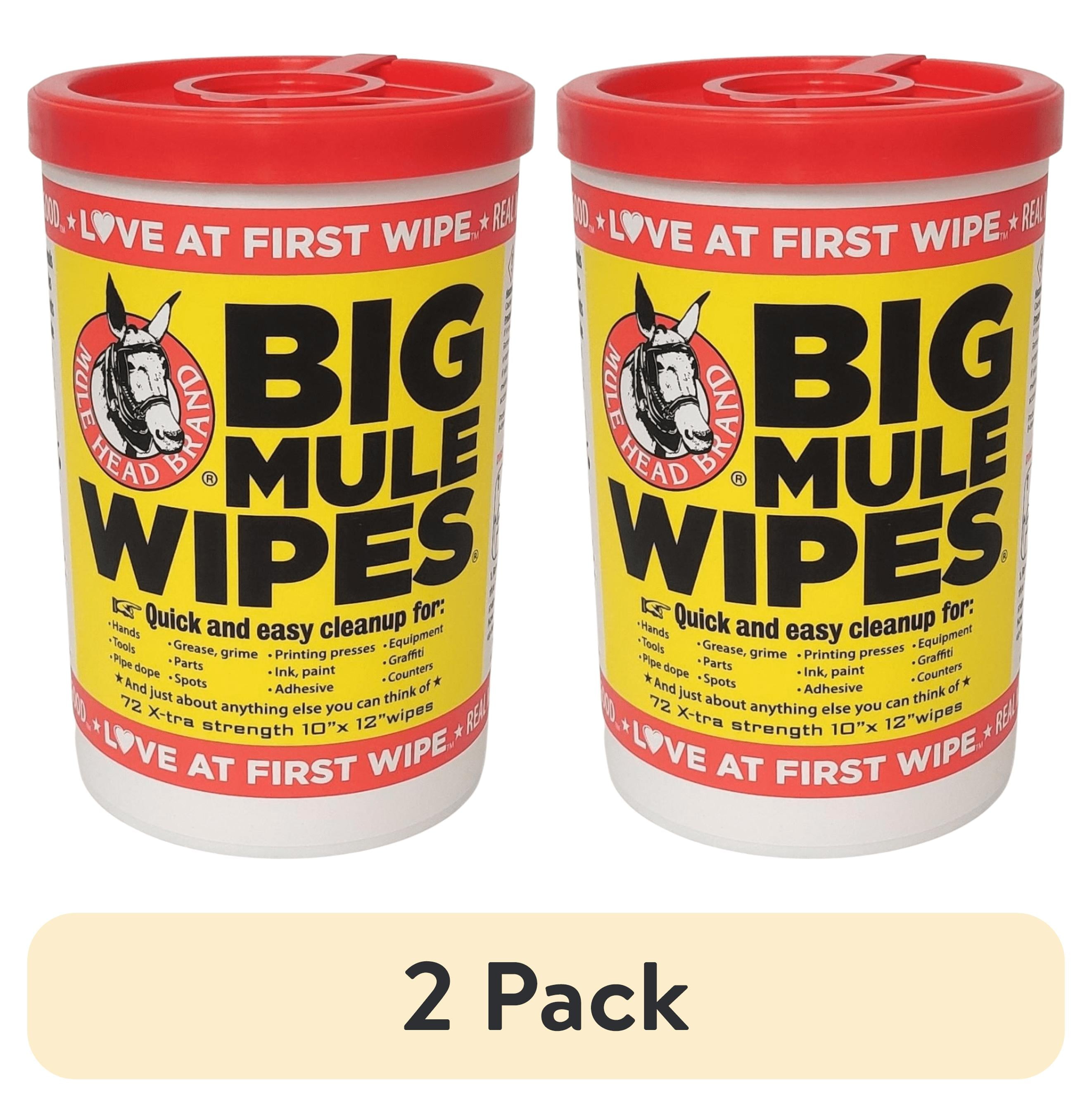 (2 pack) Mule Head Brand Big Mule Wipes 10"x12" Heavy Duty Cleaning ...