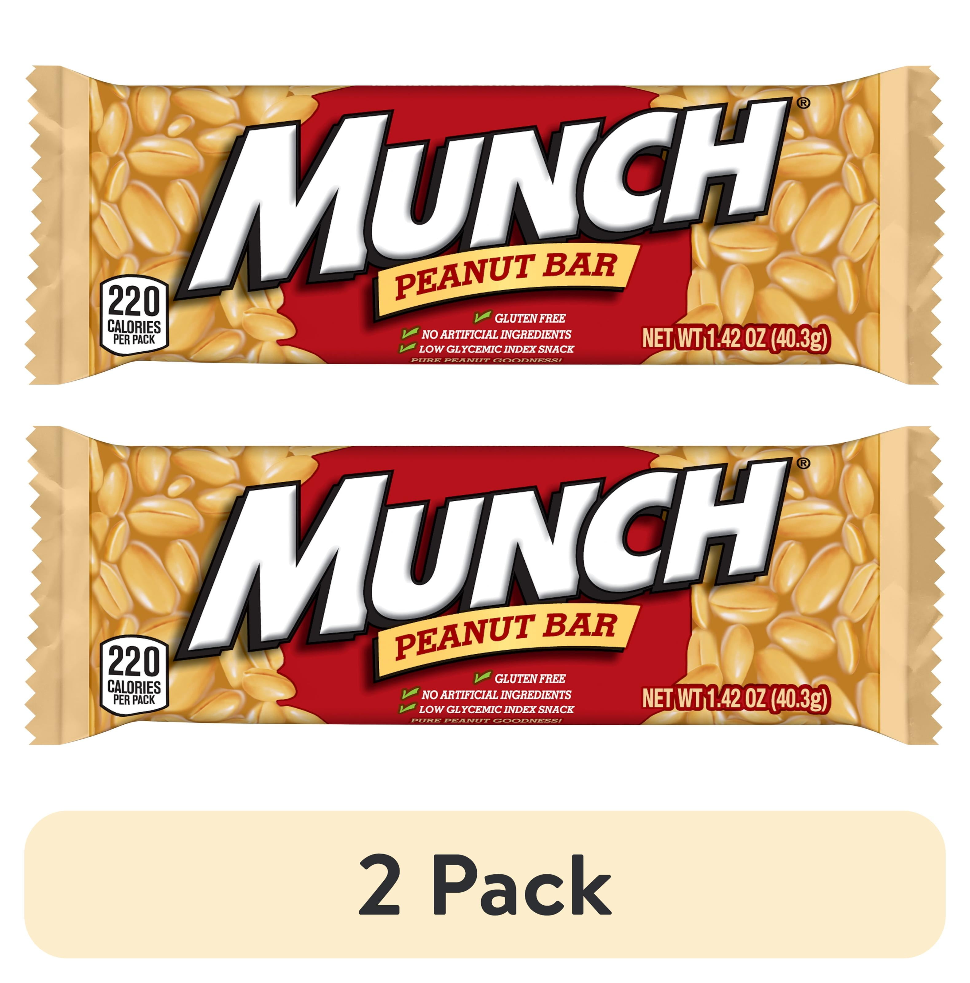 (2 pack) Munch Peanut Gluten Free Candy Bar, Full Size - 1.42 oz ...