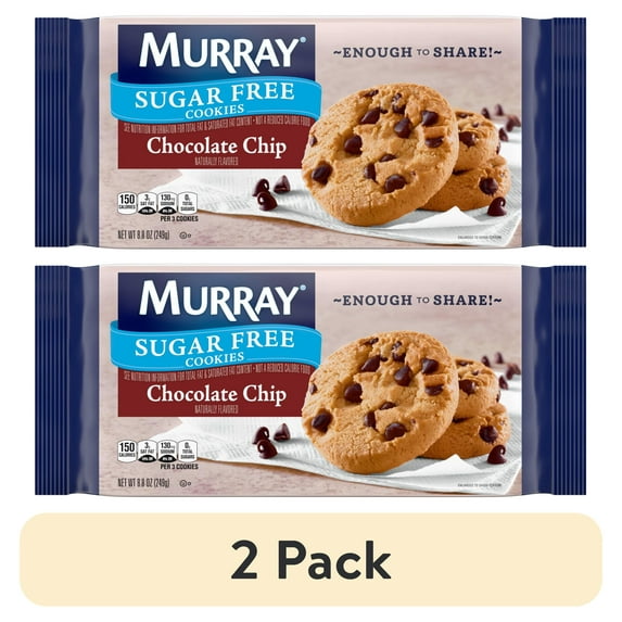 (2 pack) Murray Sugar Free Chocolate Chip Cookies, Share Pack 8.8 oz ...