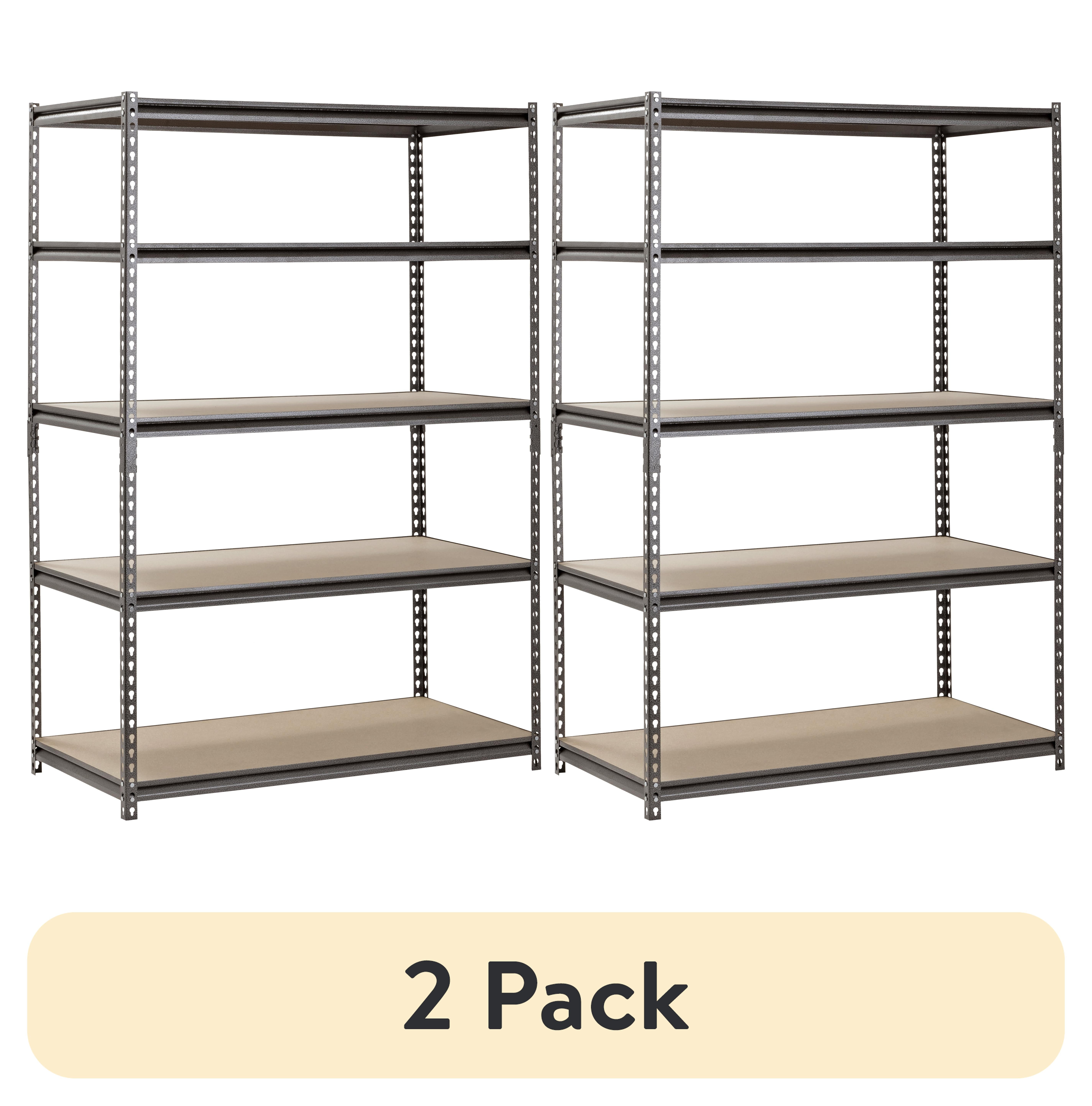 (2 pack) Muscle Rack Silver Vein 24"x48"x72" 5 Shelf Steel Shelving ...