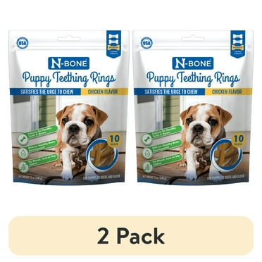 (4 pack) N-Bone® Puppy Teething Rings Peanut Butter Flavor, 10 Treats ...