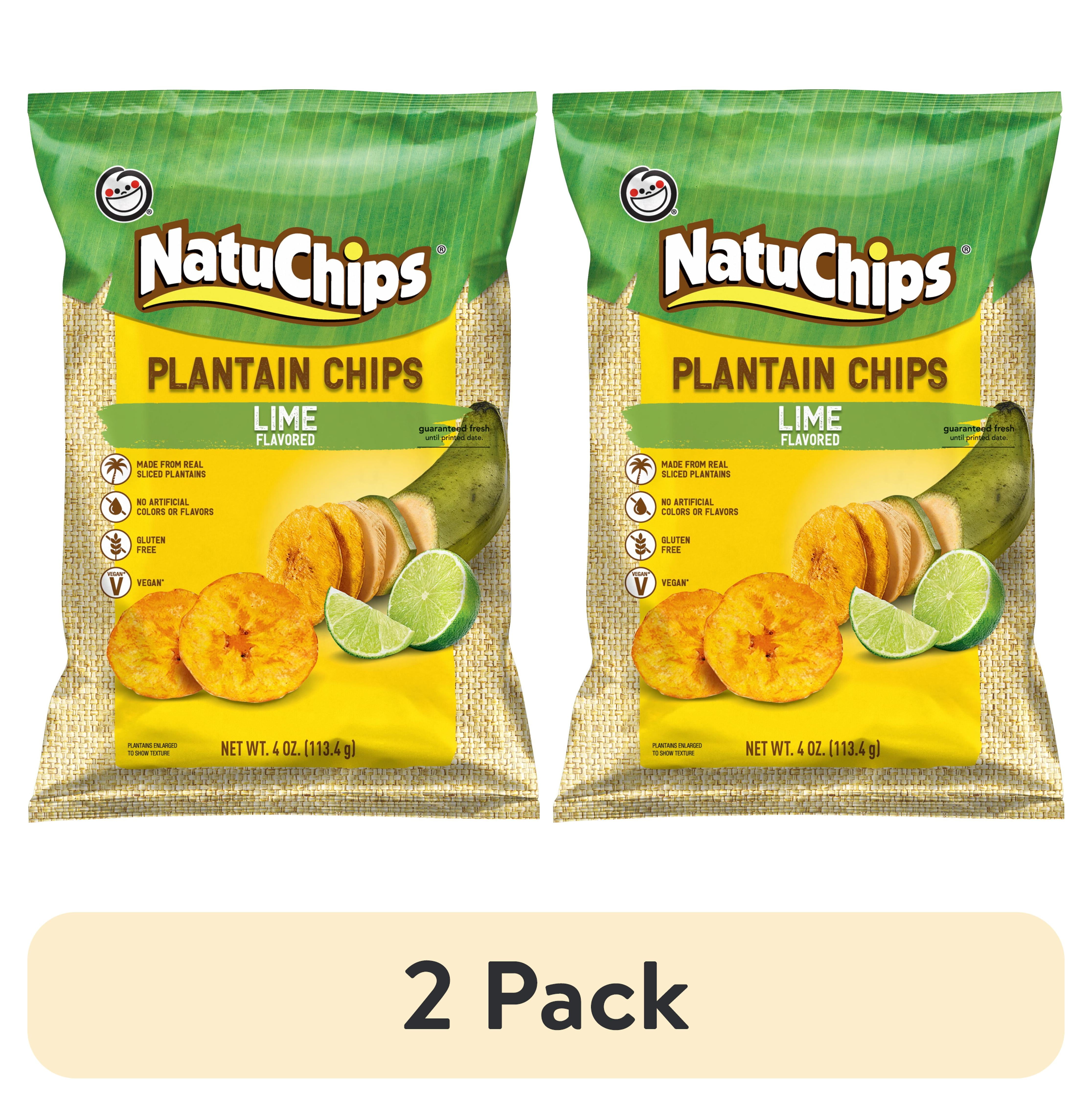 (2 pack) NatuChips Plantain Chips Lime Flavored, 4 oz Bag - Walmart.com