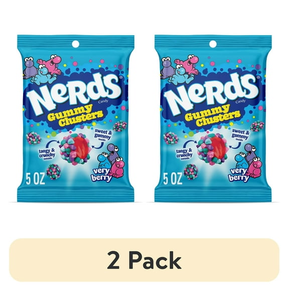 NERDS Frosty Gummy Clusters, Resealable Stand Up Bag, Christmas Candy ...