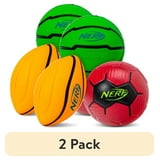 (2 pack) NERF Micro Foam Sports Ball - Single Micro Football, Soccer ...