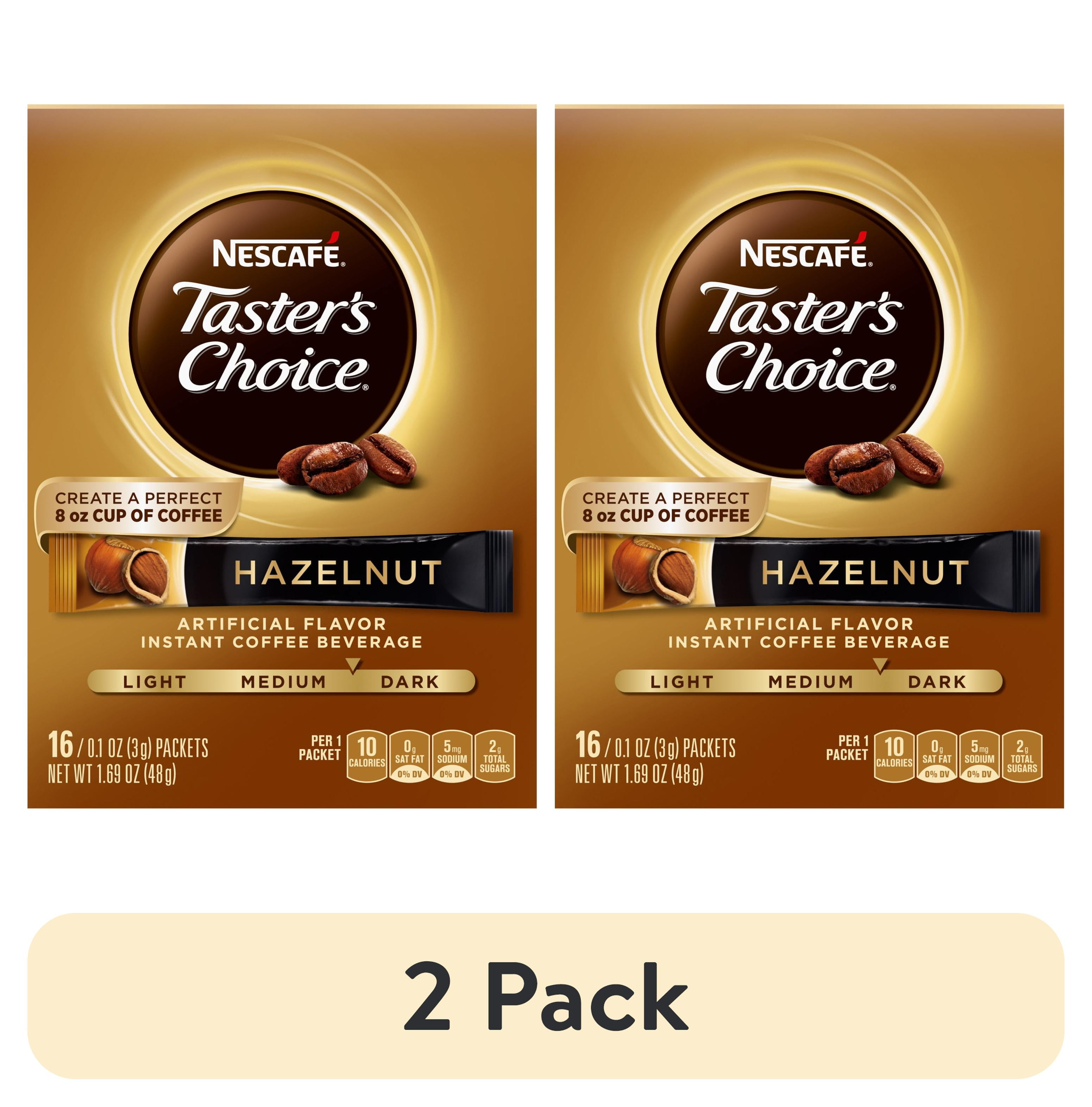 (2 pack) NESCAFE Taster's Choice Hazelnut Flavored, Medium Dark Roast ...