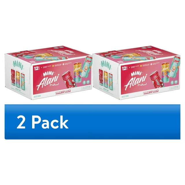 (2 pack) Alani Nu Sugar Free Energy Drink Mini, Variety Pack, Cherry ...