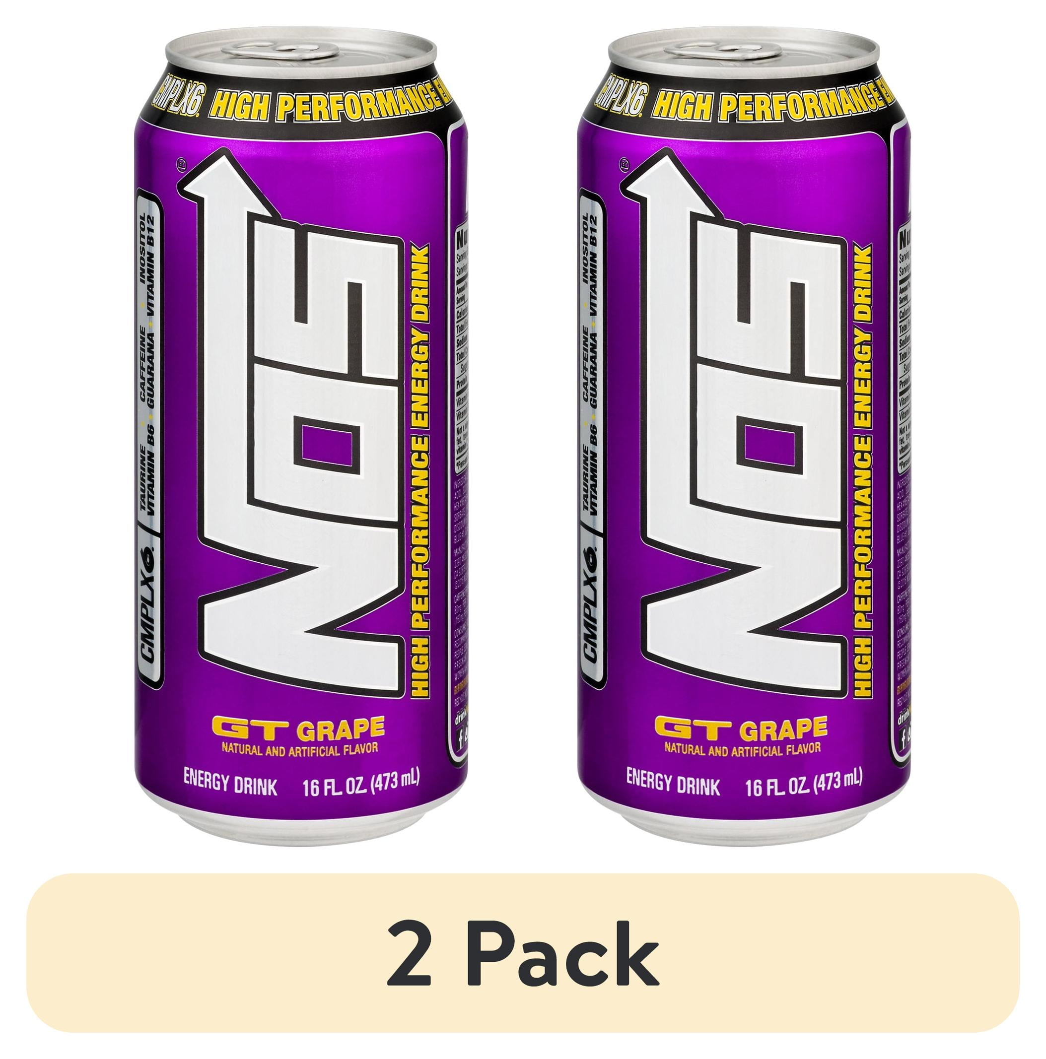 (2 pack) NOS High Performance Energy Drink, Grape, 16 fl oz - Walmart.com