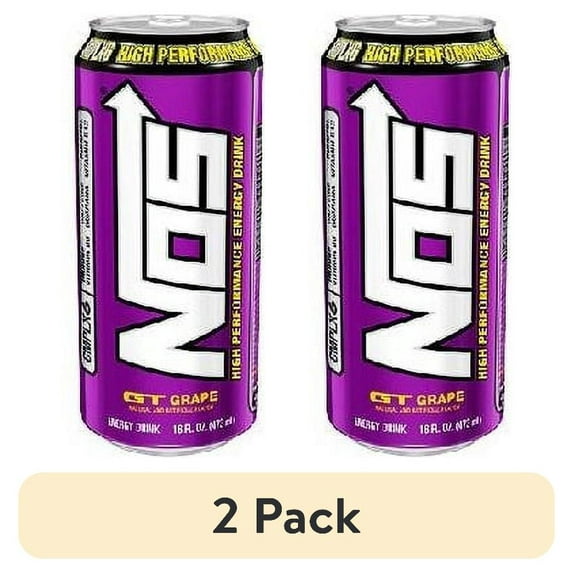 (2 pack) NOS High Performance Energy Drinks GT Grape (Pack of 6 ...