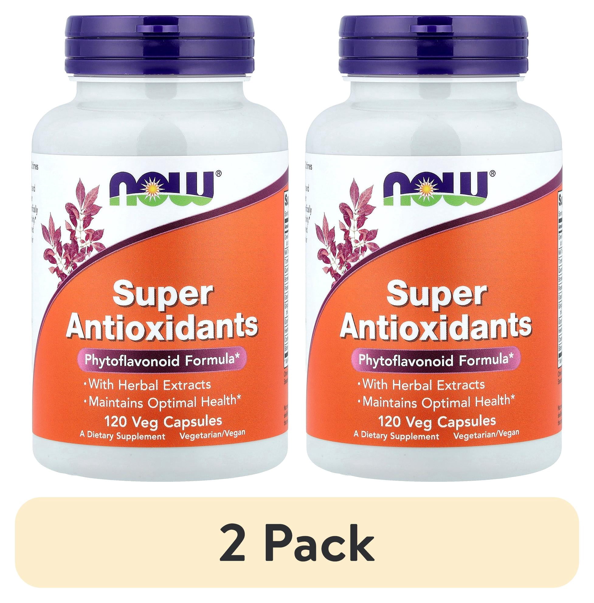 (2 pack) NOW Foods Super Antioxidants, 120 Vegetable Capsule - Walmart.com