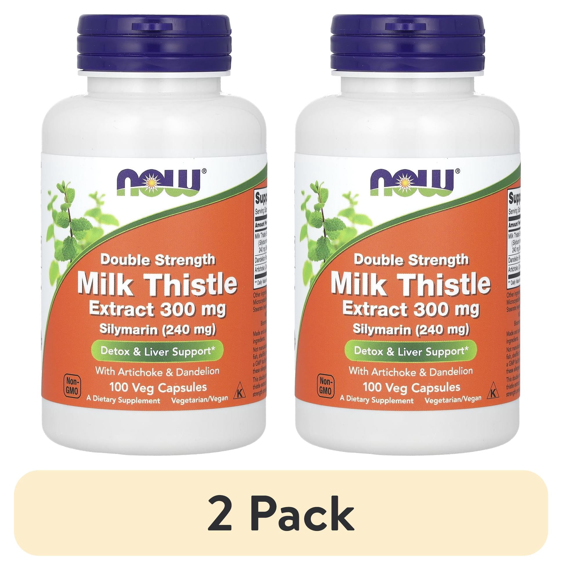 (2 pack) NOW Foods Supplements, Silymarin Milk Thistle Extract 300 mg ...