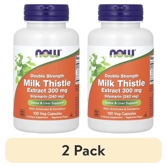 (2 pack) NOW Foods Supplements, Silymarin Milk Thistle Extract 300 mg ...
