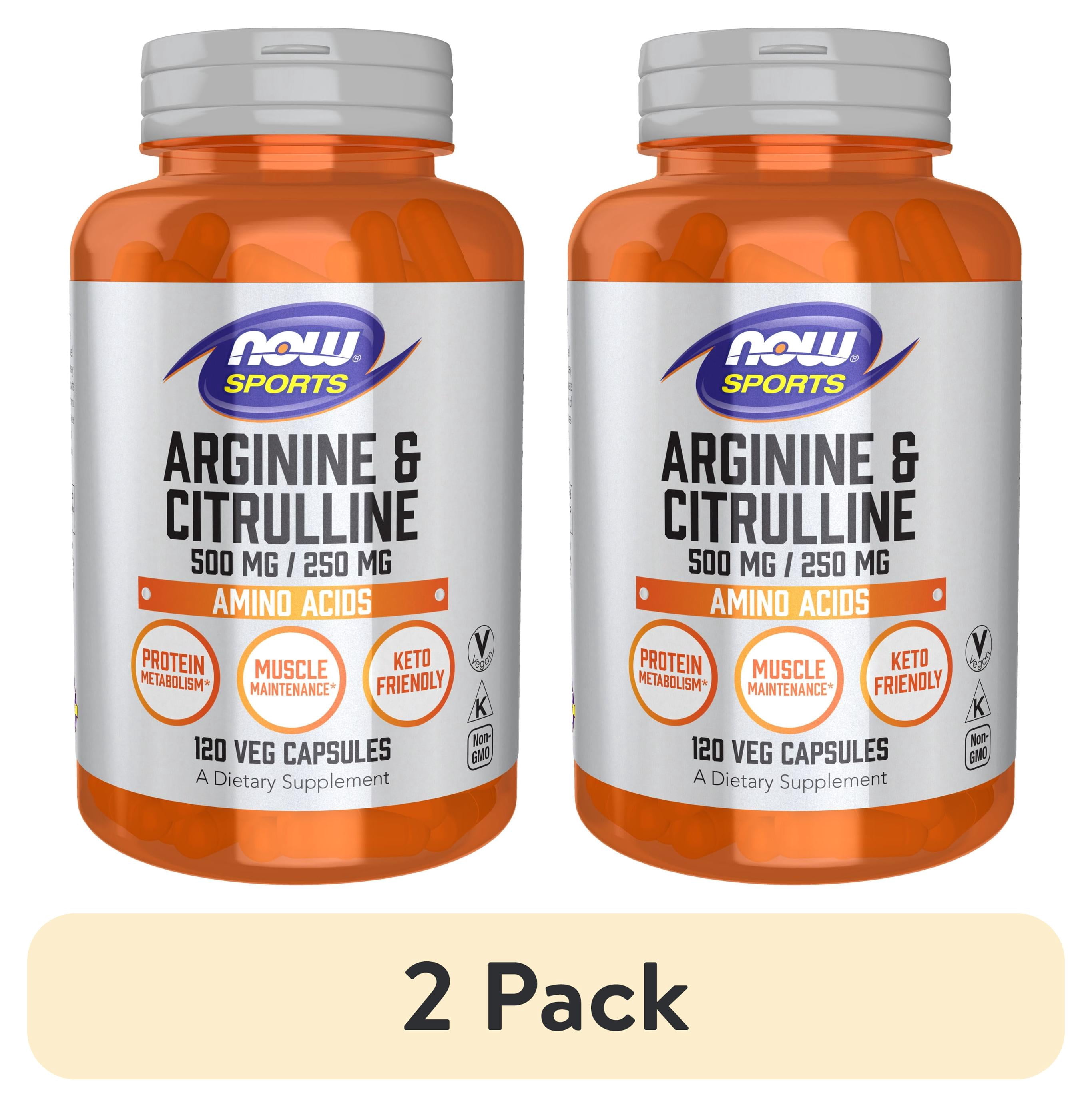 (2 pack) NOW Sports Nutrition, Arginine & Citrulline 500 mg/ 250 mg ...