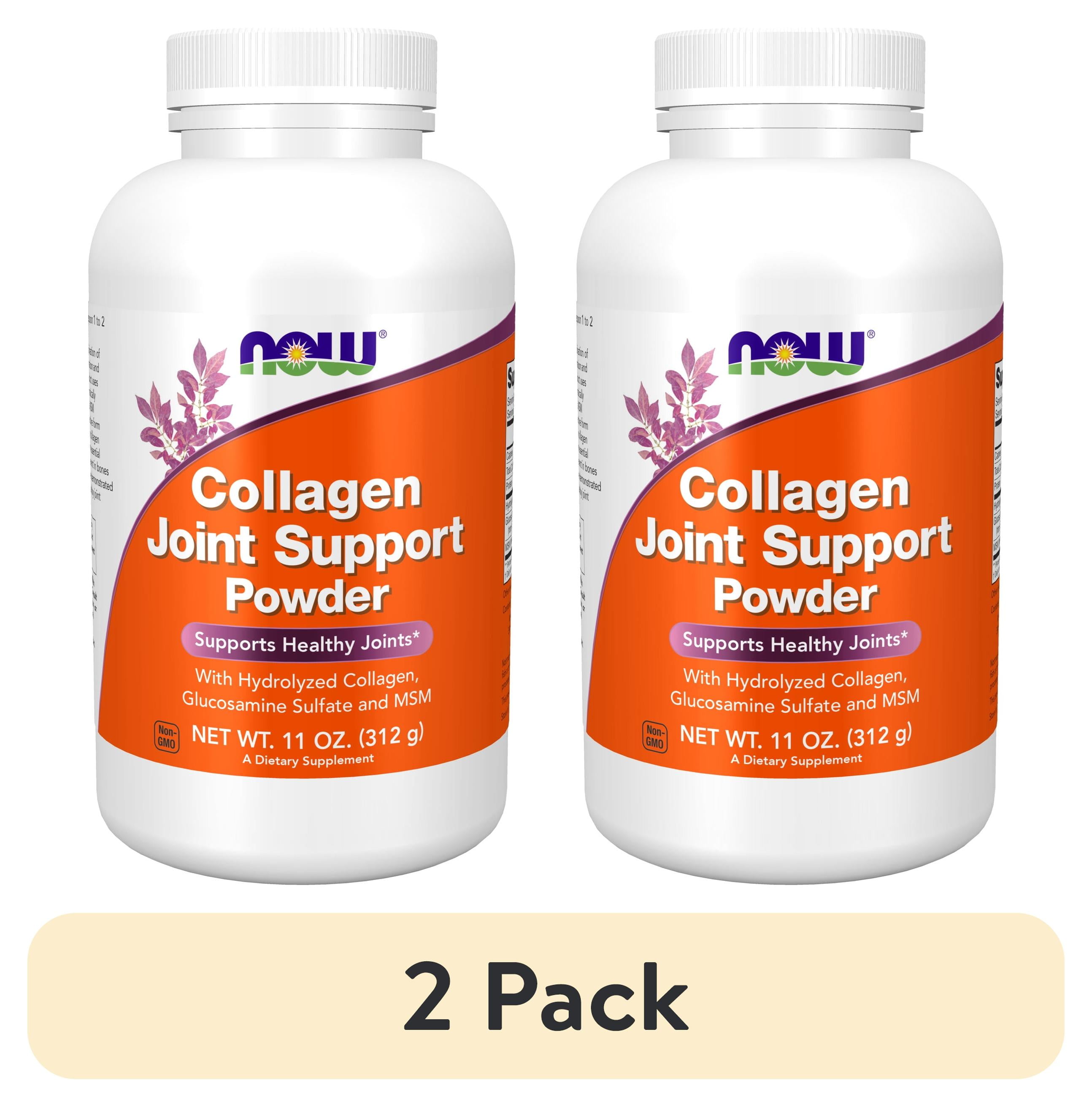 (2 pack) NOW Supplements, Collagen Joint Support™ Powder with Beef Gelatin, Glucosamine Sulfate ...