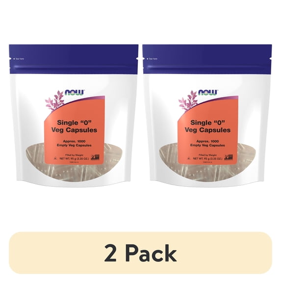 (2 pack) NOW Supplements, Empty Vegetarian Capsules, Single "0", Filled ...