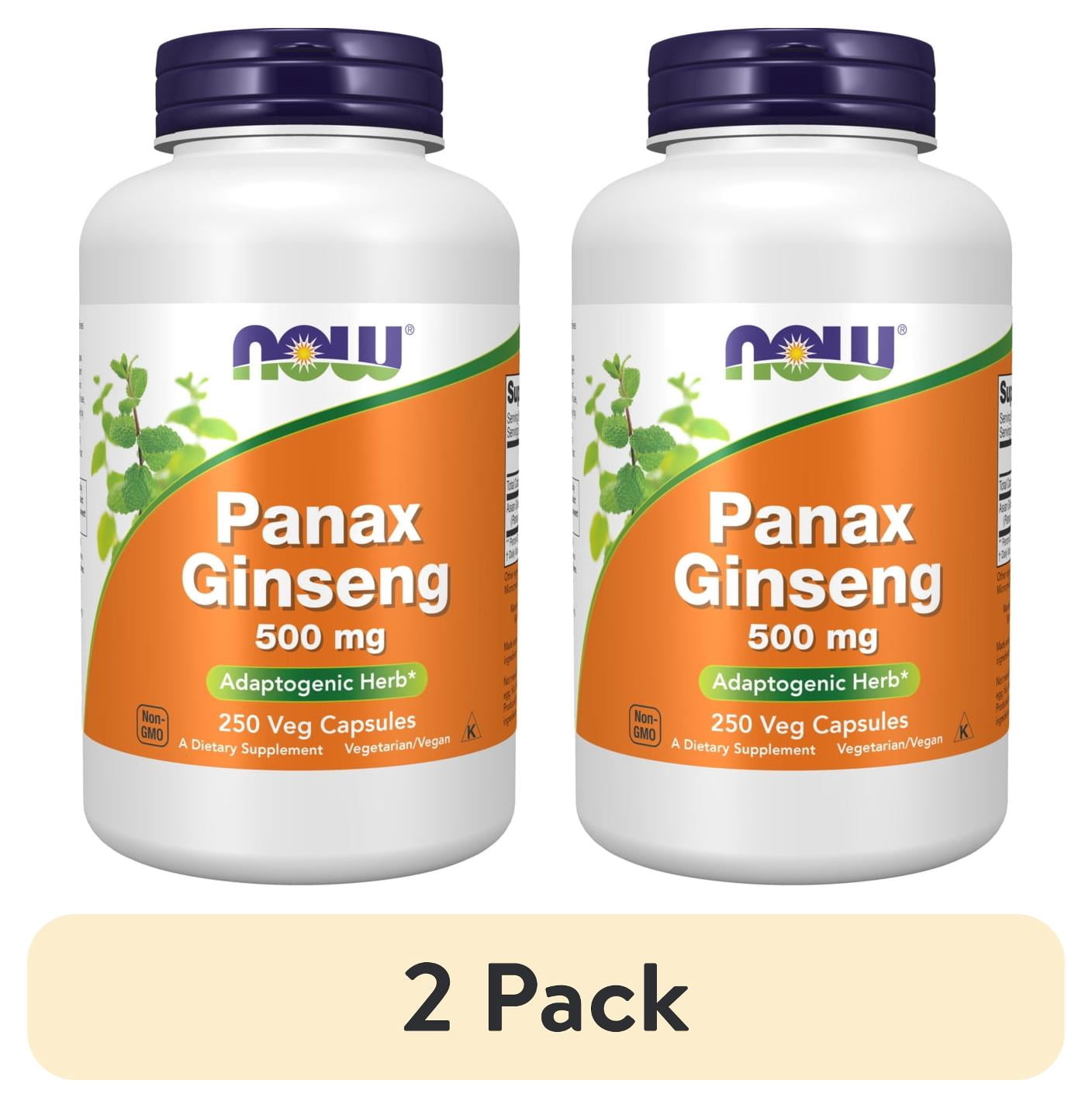 (2 pack) NOW Supplements, Panax Ginseng (Root) 500 mg, Adaptogenic Herb ...