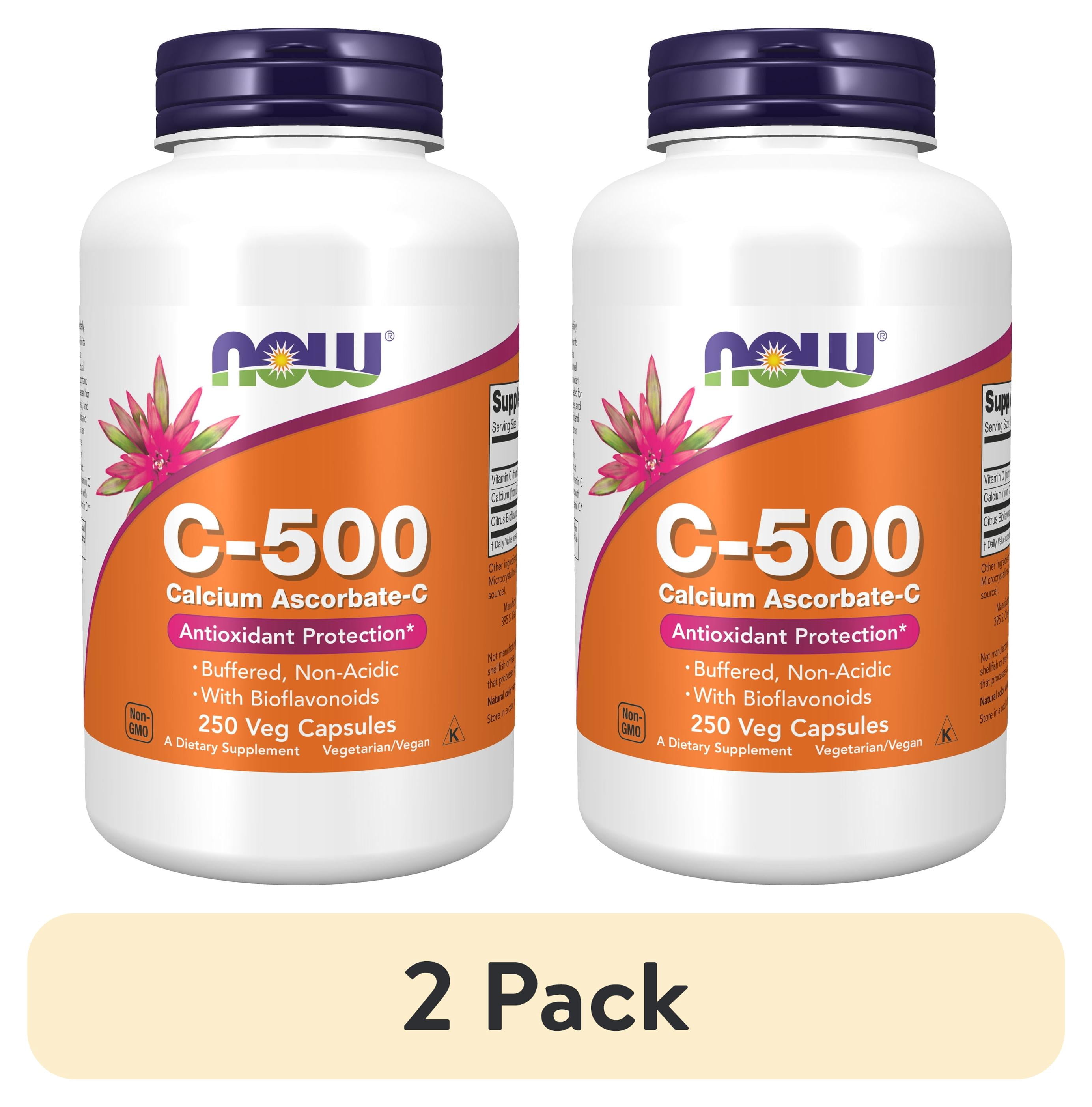 (2 pack) NOW Supplements, Vitamin C-500 Calcium Ascorbate, Antioxidant ...
