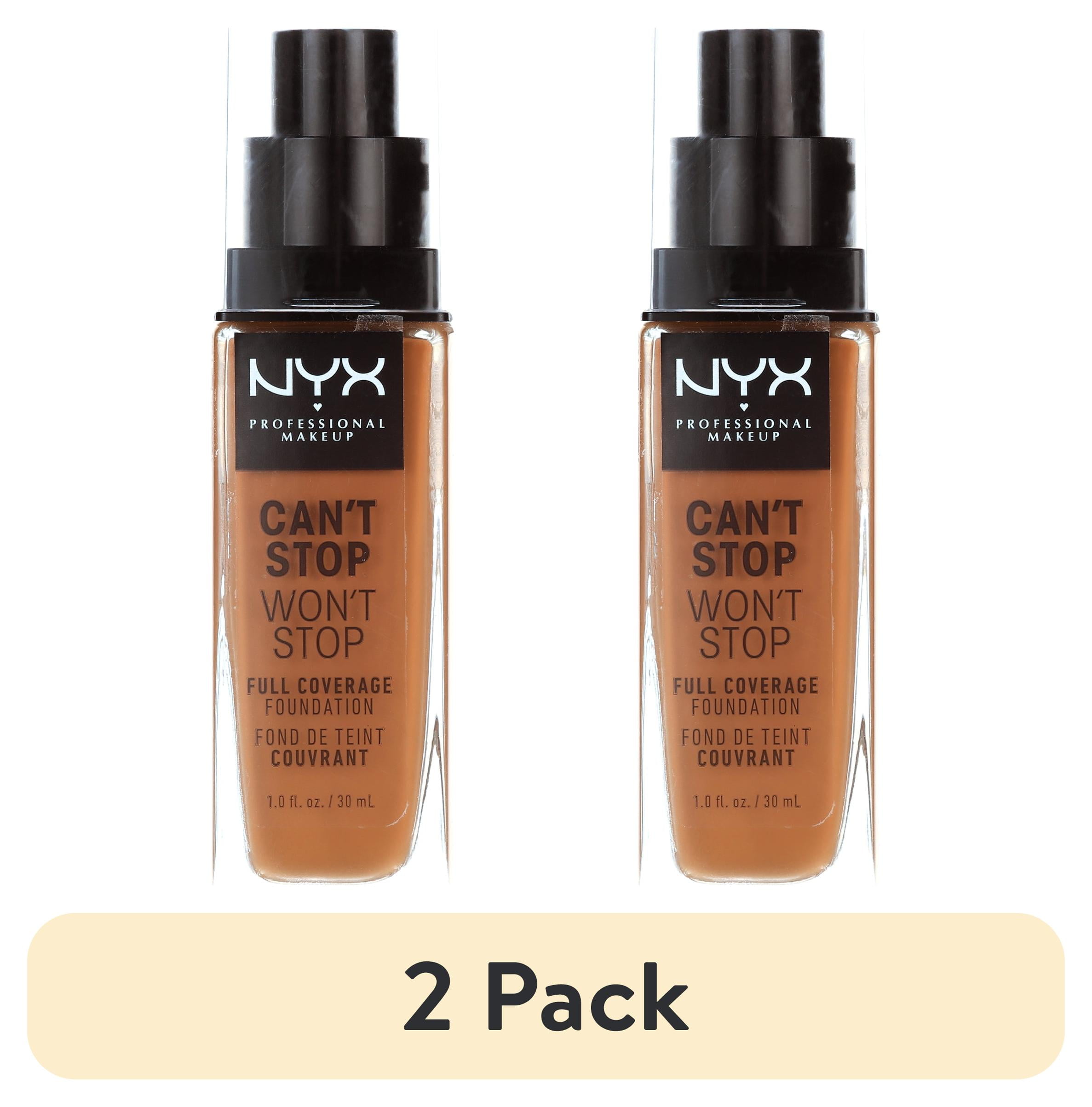 (2 pack) NYX Professional Makeup Can't Stop Won't Stop 24hr Full Coverage Liquid Foundation ...